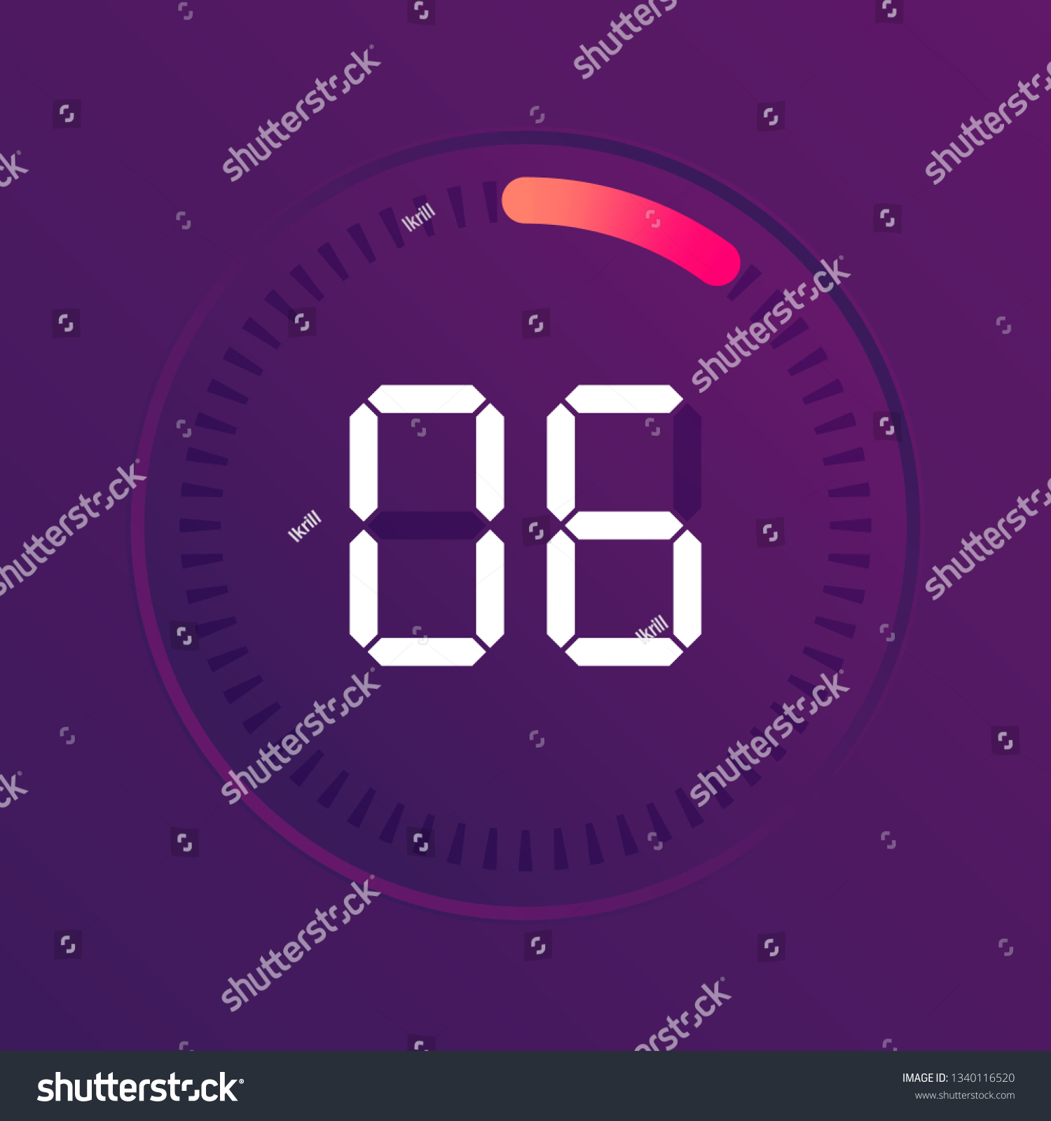 6 Minutes Stopwatch Vector Icon Digital Stock Vector (Royalty Free ...