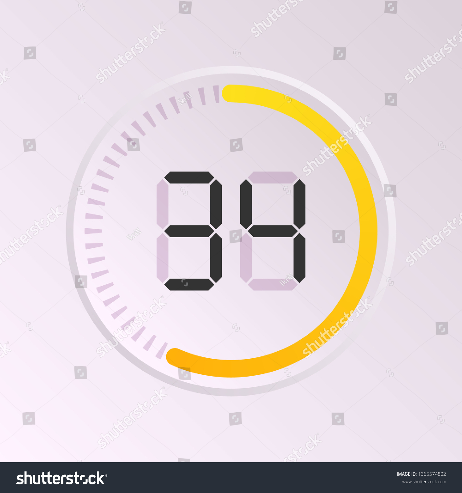 34 Minutes Stopwatch Vector Icon Digital Stock Vector (Royalty Free ...
