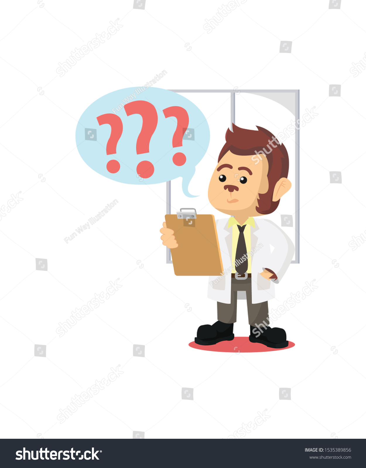 Monkey Professor Thinking Vector Illustration Stock Vector (Royalty ...