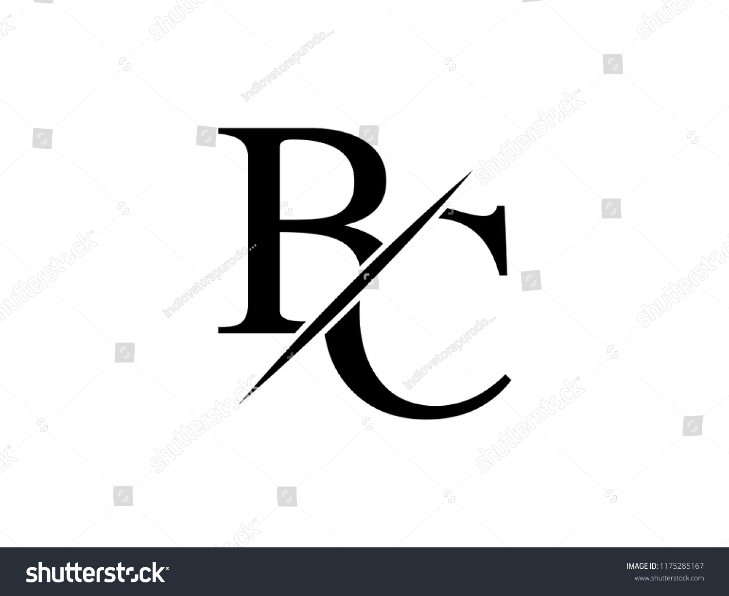 Monogram Logo Letter Bc Sliced: vetor stock (livre de direitos ...