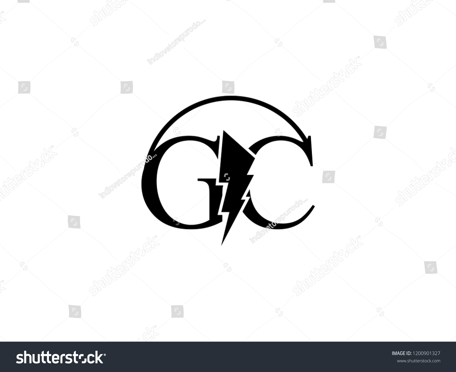 Monogram Logo Letter Gc Split By Stock Vector (Royalty Free) 1200901327