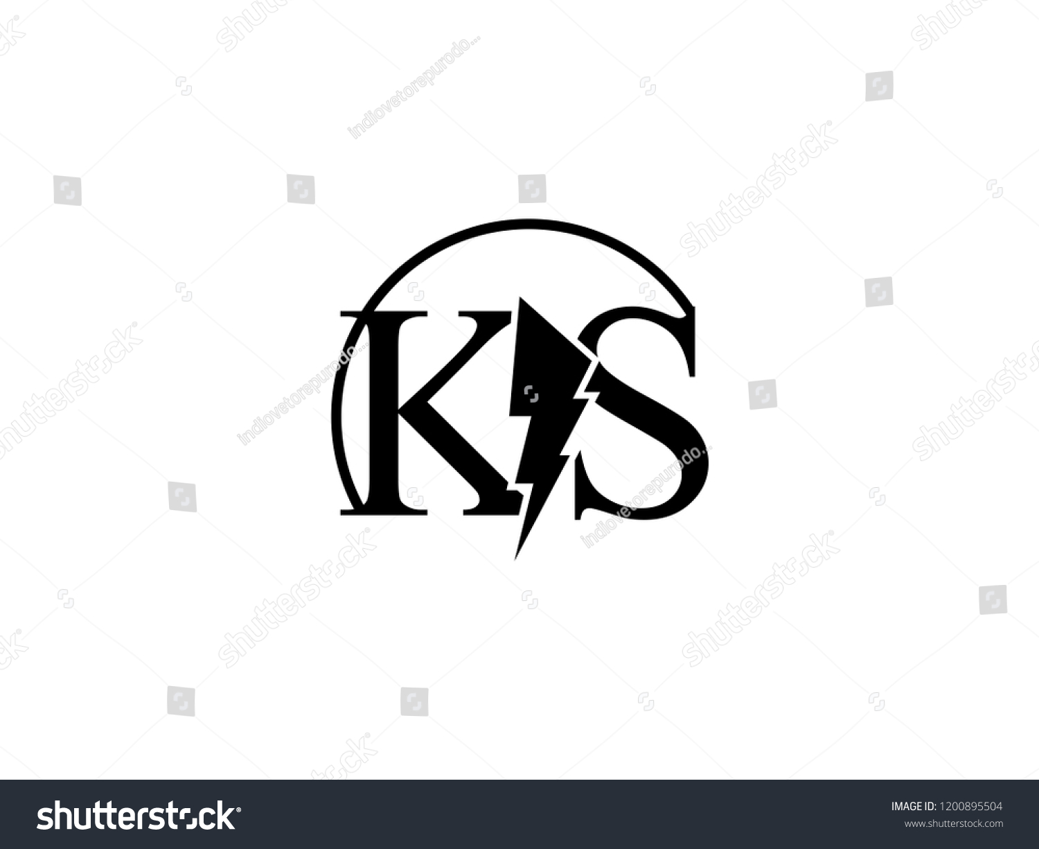 Monogram Logo Letter Ks Split By Stock Vector (Royalty Free) 1200895504