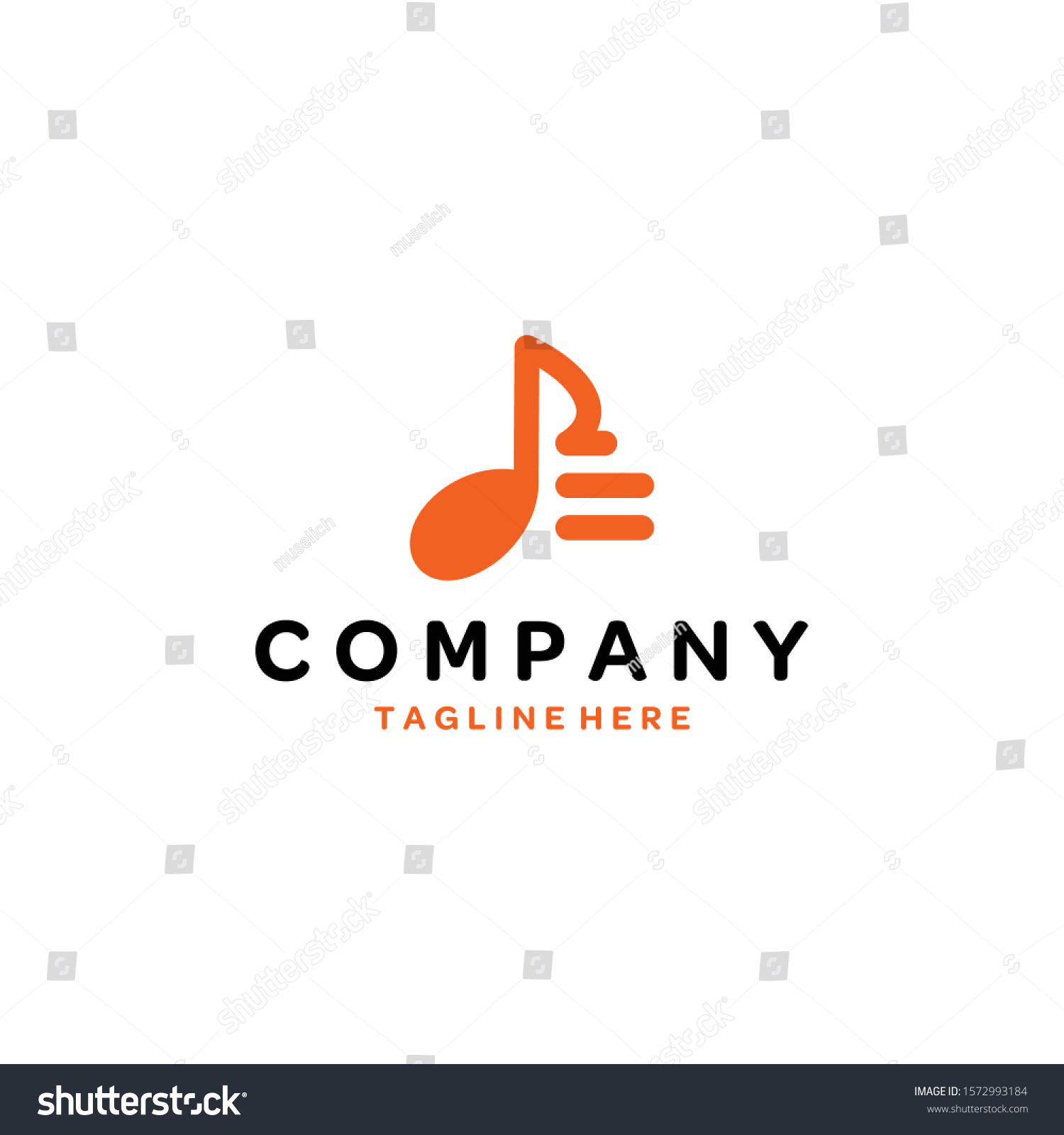 Musical Note Symbol Logo Vector Template: เวกเตอร์สต็อก (ปลอดค่า ...