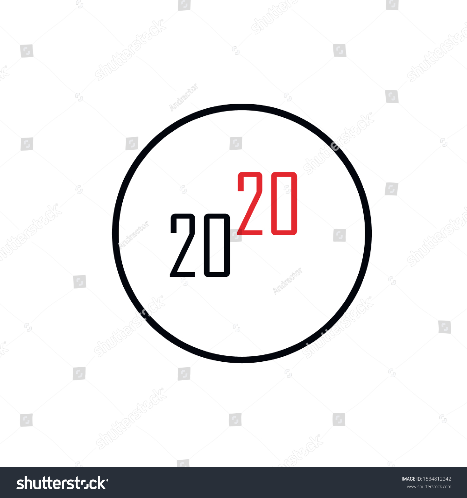 Numbers 2020 Circle Vector Graphics Stock Vector (Royalty Free) 1534812242