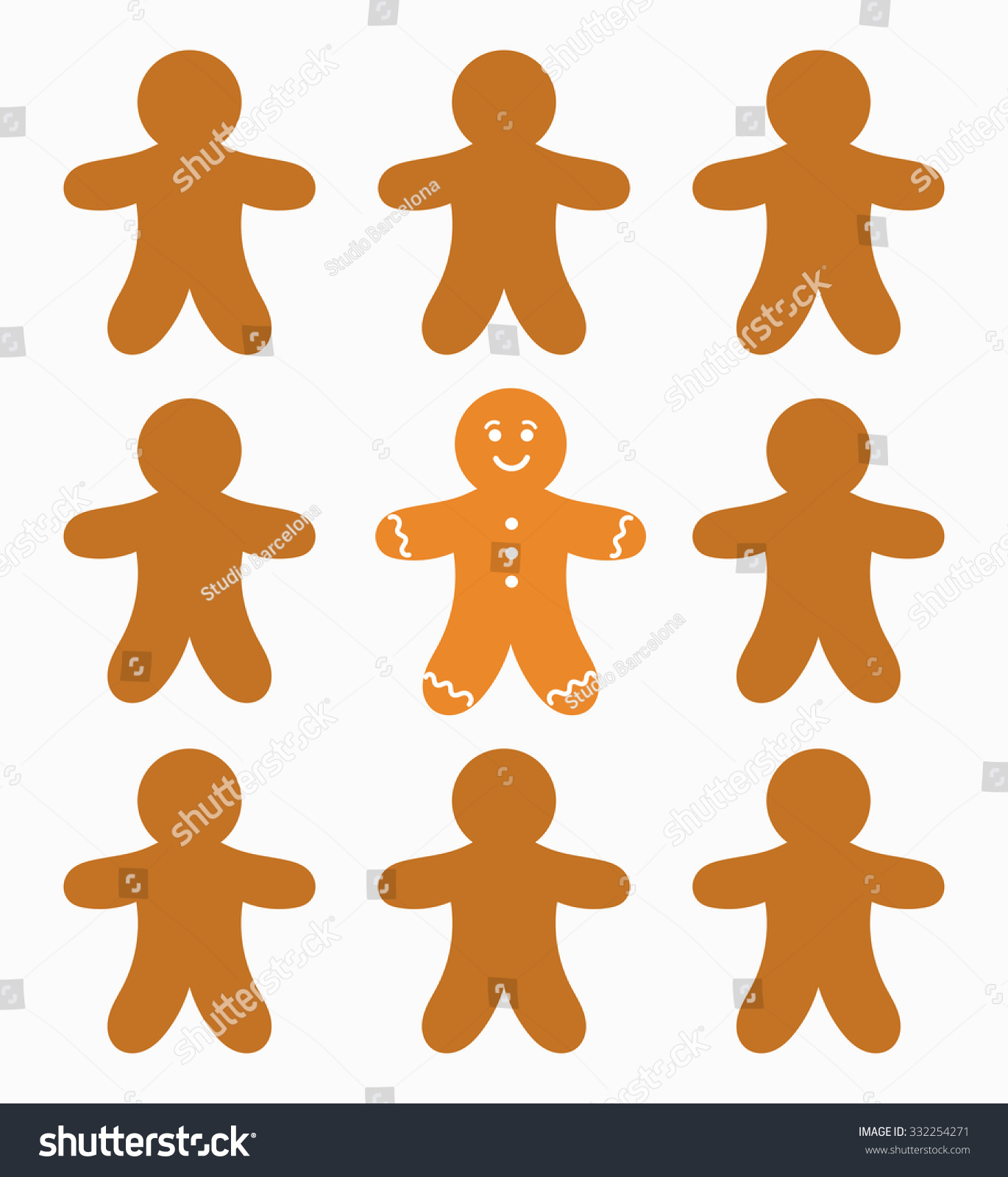 One Gingerbread Man Vector Illustration Stock Vector (Royalty Free ...