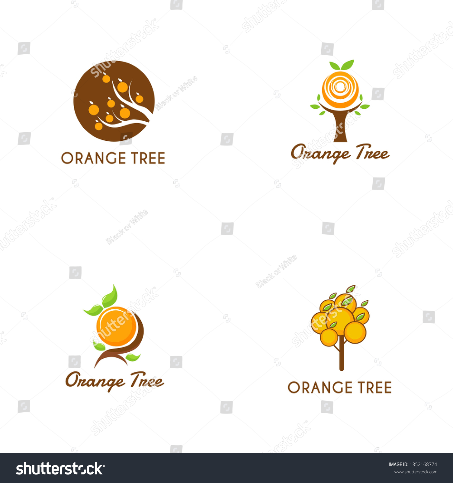 Orange Tree Logo Template Stock Vector (Royalty Free) 1352168774 ...