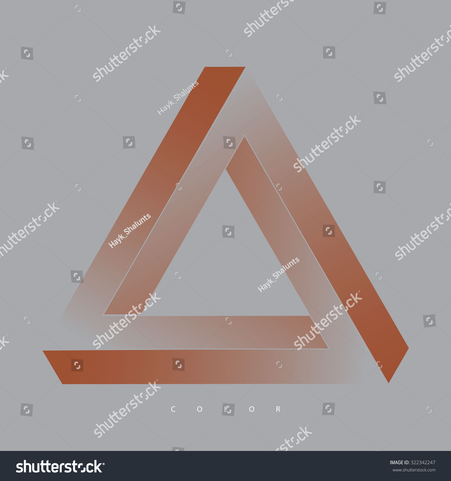 Penrose Triangle Impossible Object Vector Illustration Stock Vector ...