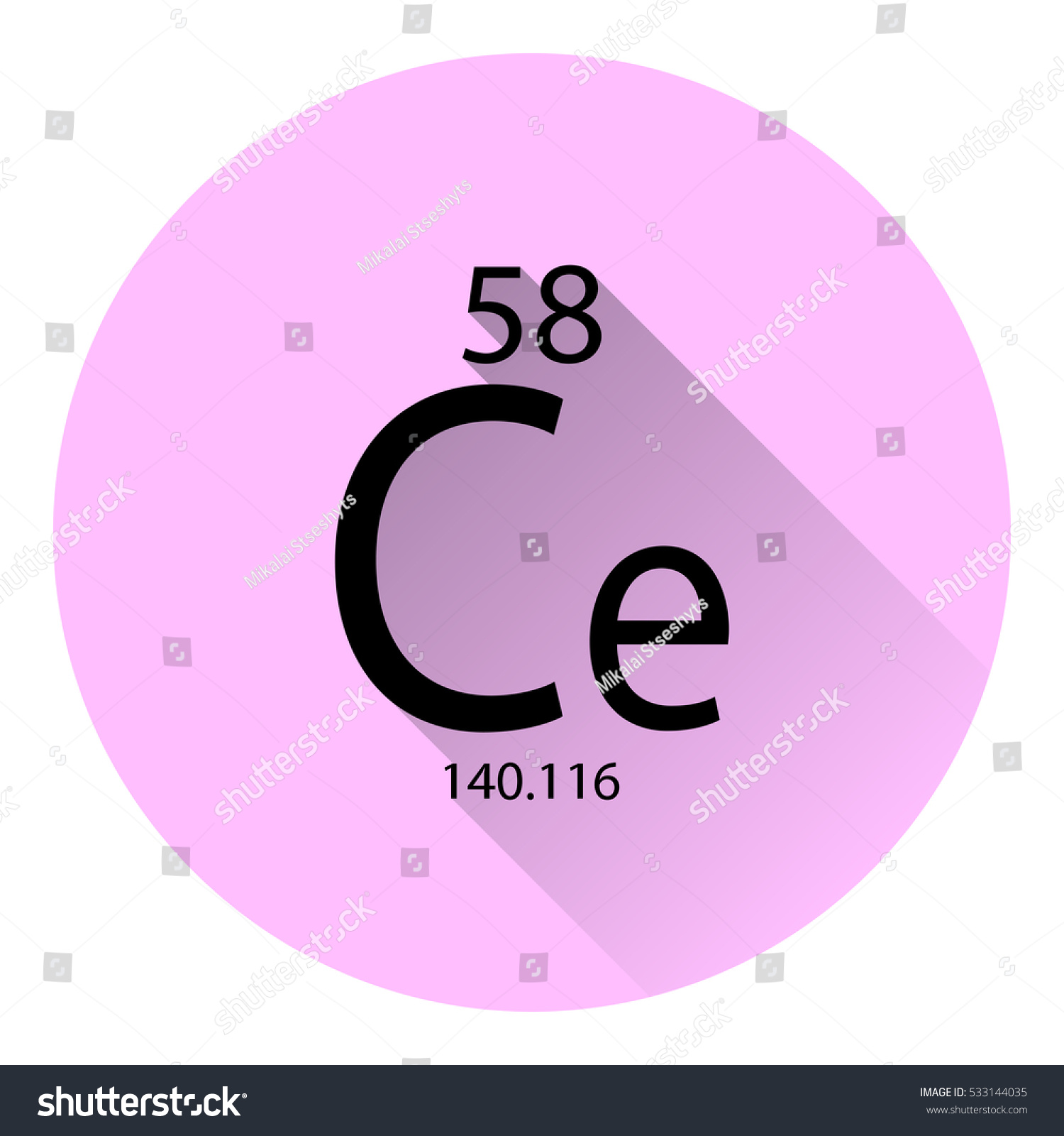 Periodic Table Element Cerium Basic Properties Stock Vector (Royalty ...