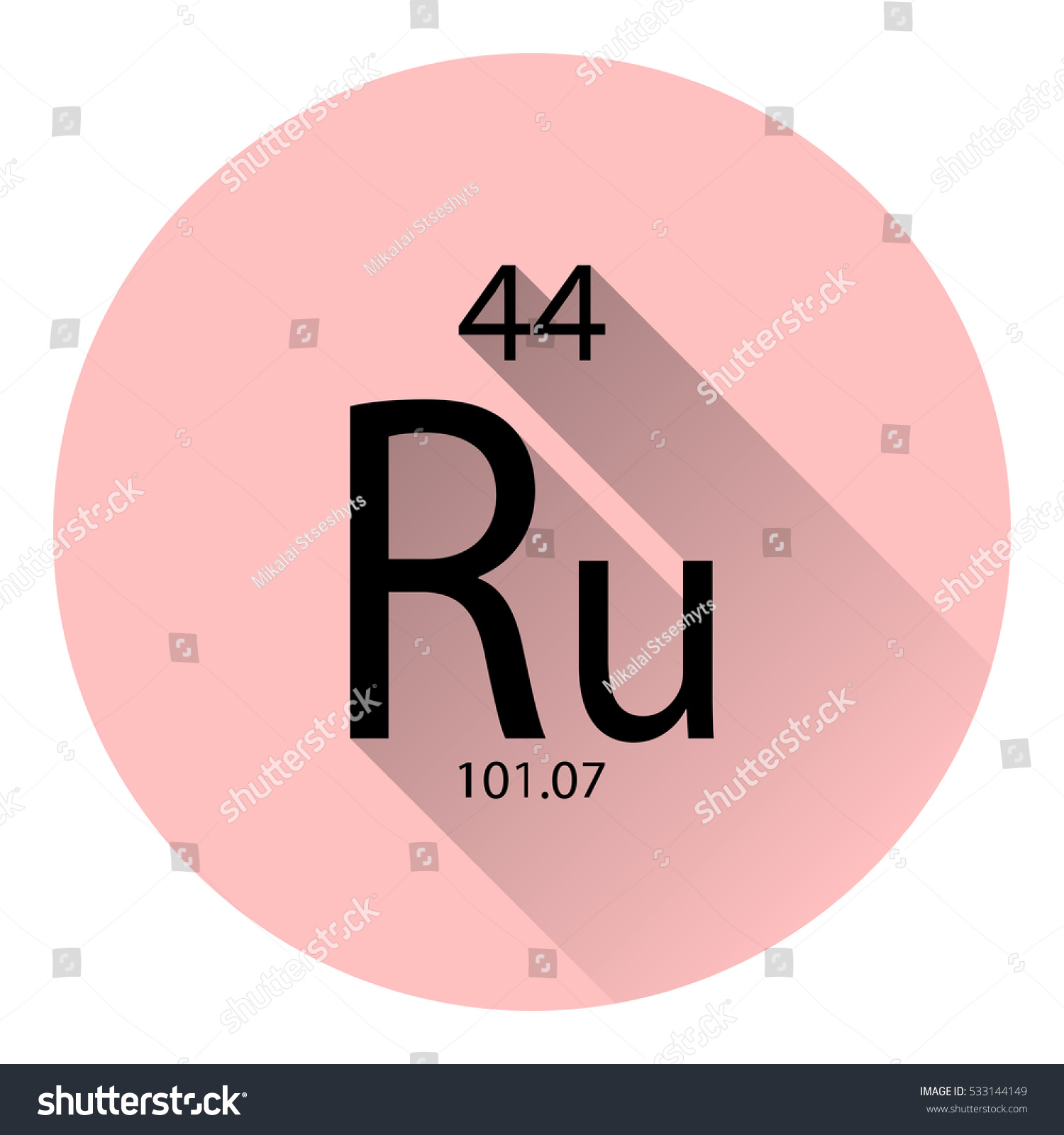 Periodic Table Element Ruthenium Basic Properties Stock Vector (Royalty ...