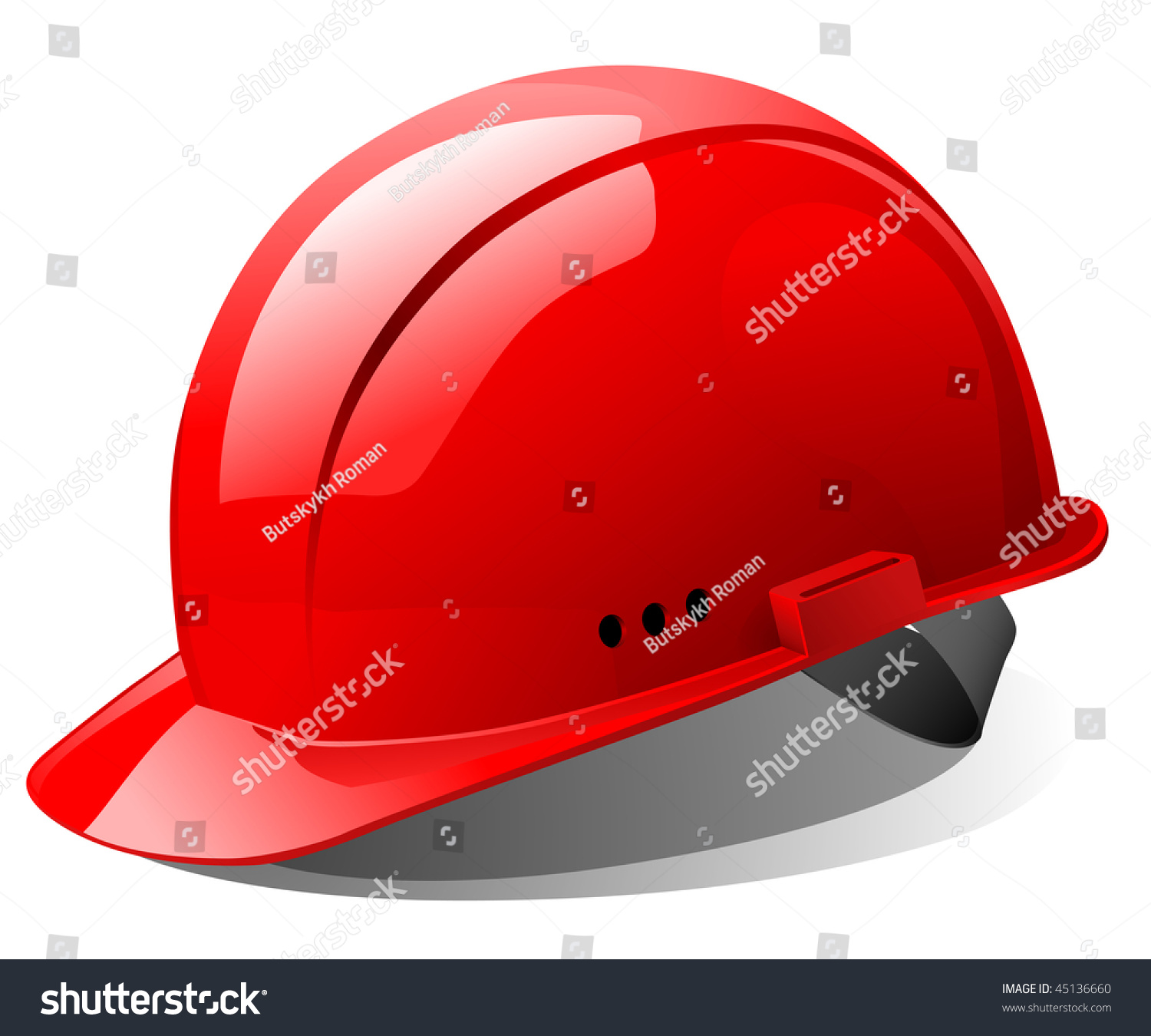 Red Bright Helmet Stock Vector (Royalty Free) 45136660 | Shutterstock