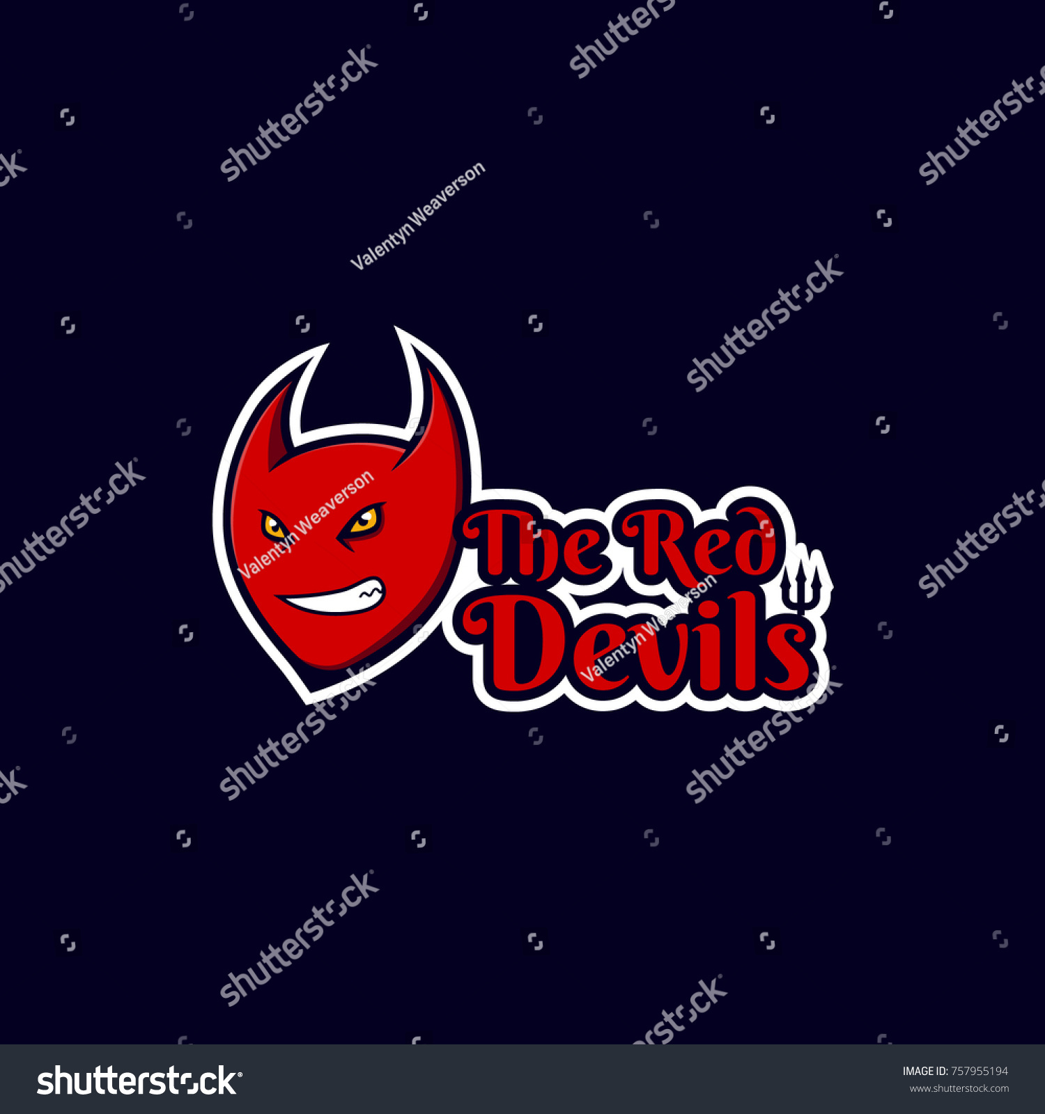 Red Devils Fan Art Print : image vectorielle de stock (libre de droits ...