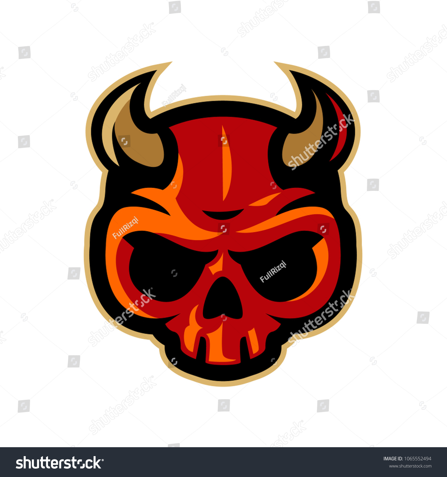 Red Devils Mascot Logo: vector de stock (libre de regalías) 1065552494 ...