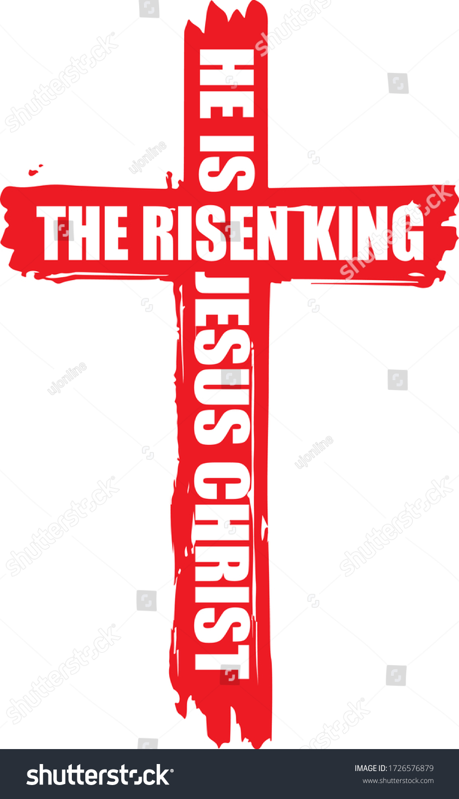 Risen King Jesus Christ Typography Design Stock Vector (Royalty Free ...