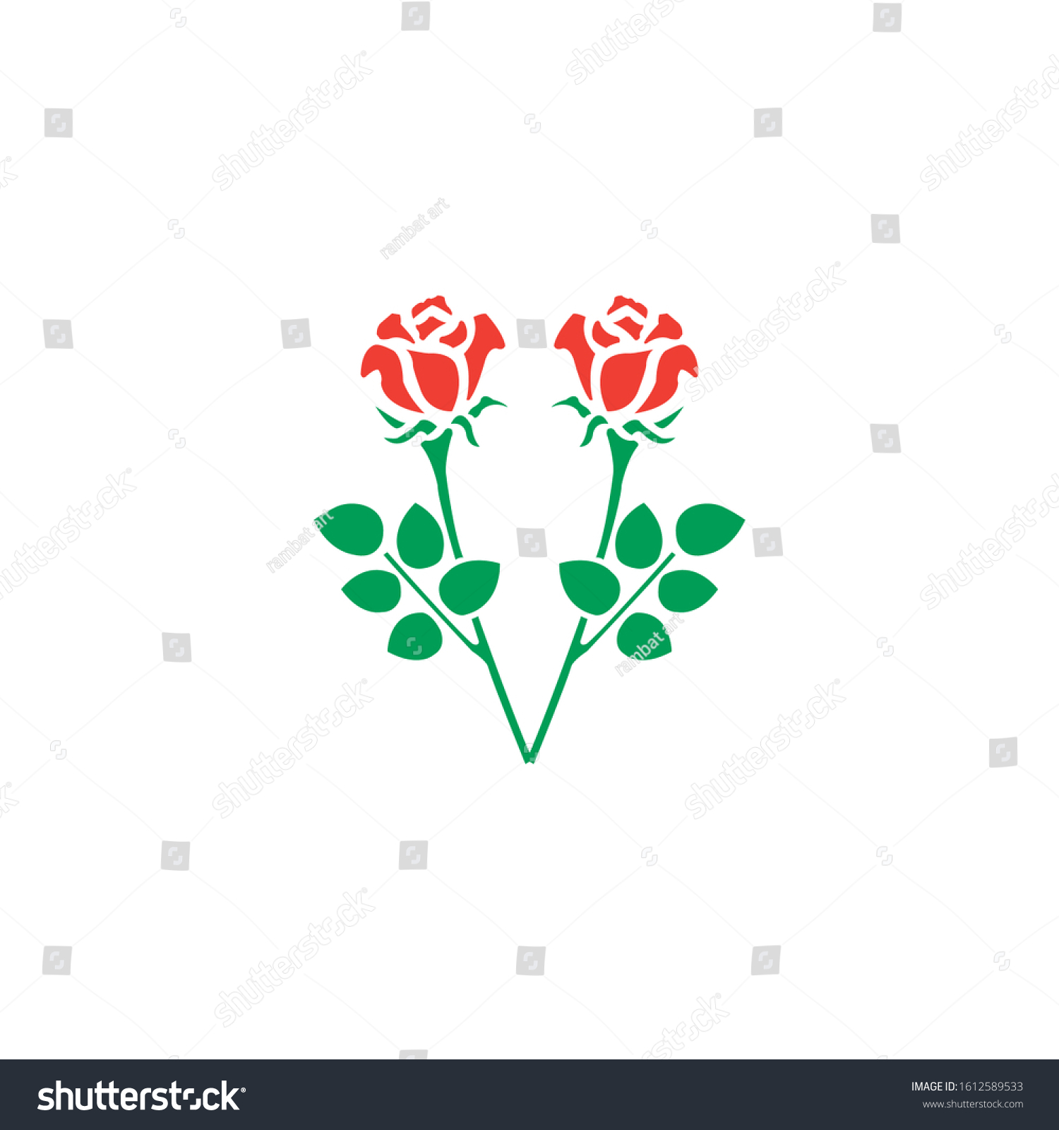 Rose Flower Vector Logo Stock Vector (Royalty Free) 1612589533 ...