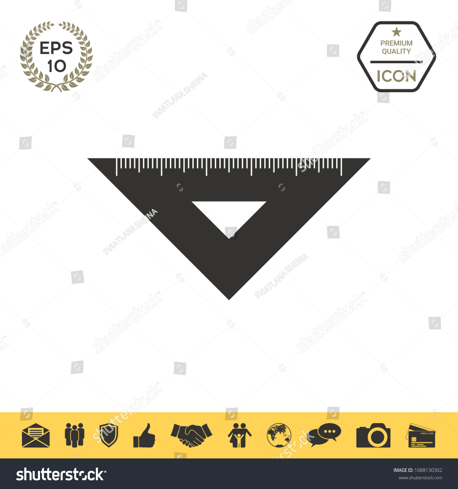Ruler Triangle Icon Stock Vector (Royalty Free) 1088130302 | Shutterstock