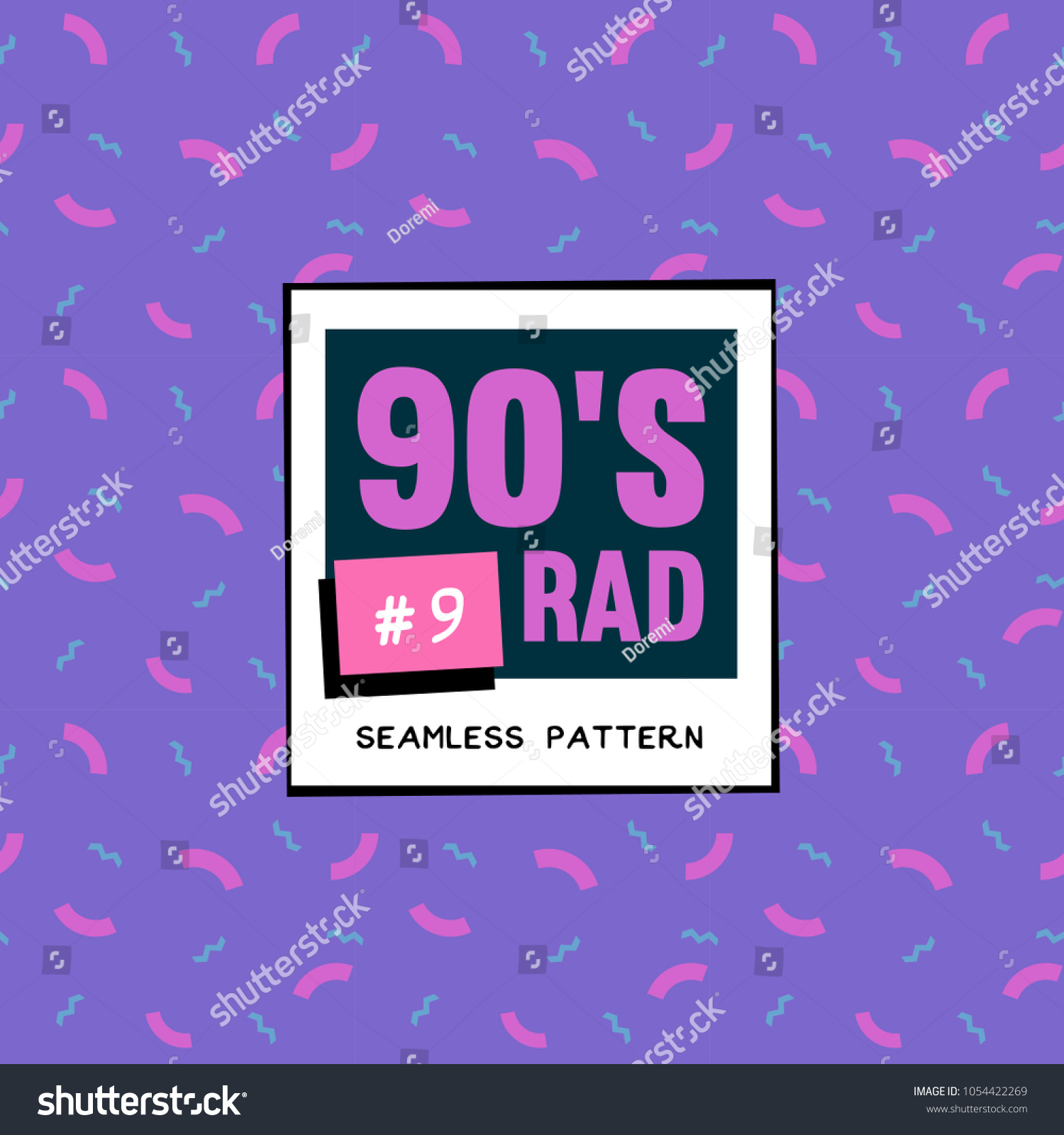 90s Rad 90s Style Seamless Pattern Stock Vector (Royalty Free) 1054422269