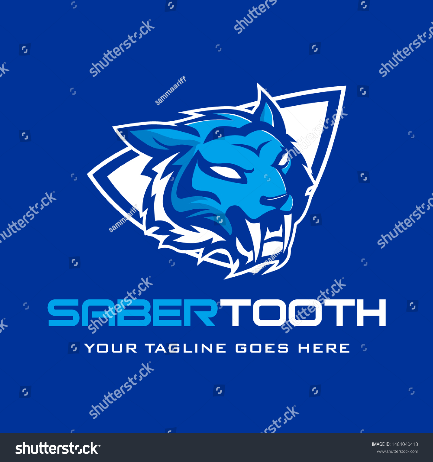 Sabertooth Logo Design Template Stock Vector (Royalty Free) 1484040413