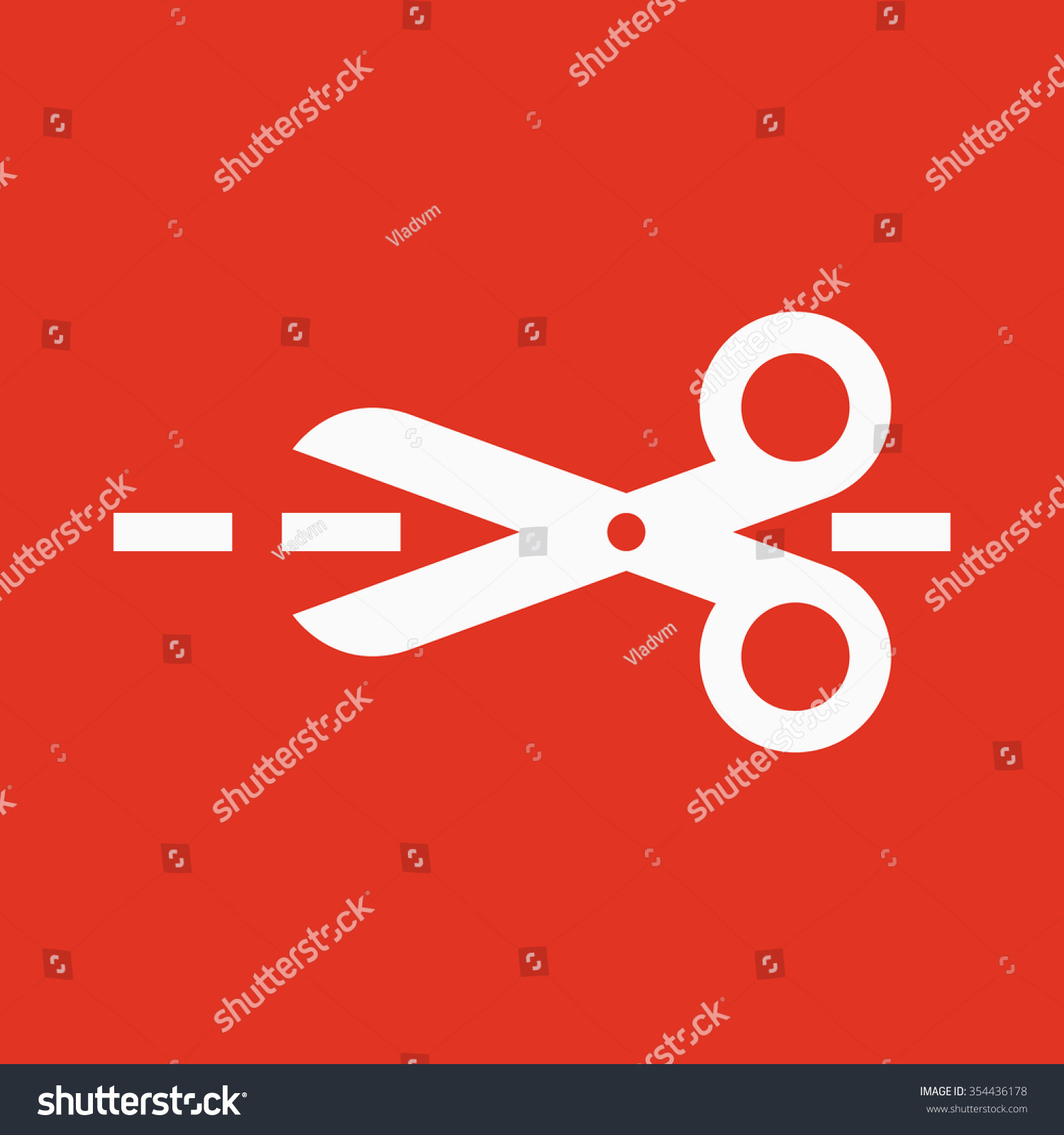 Scissors Icon Cut Here Symbol Flat Stock Vector (Royalty Free) 354436178