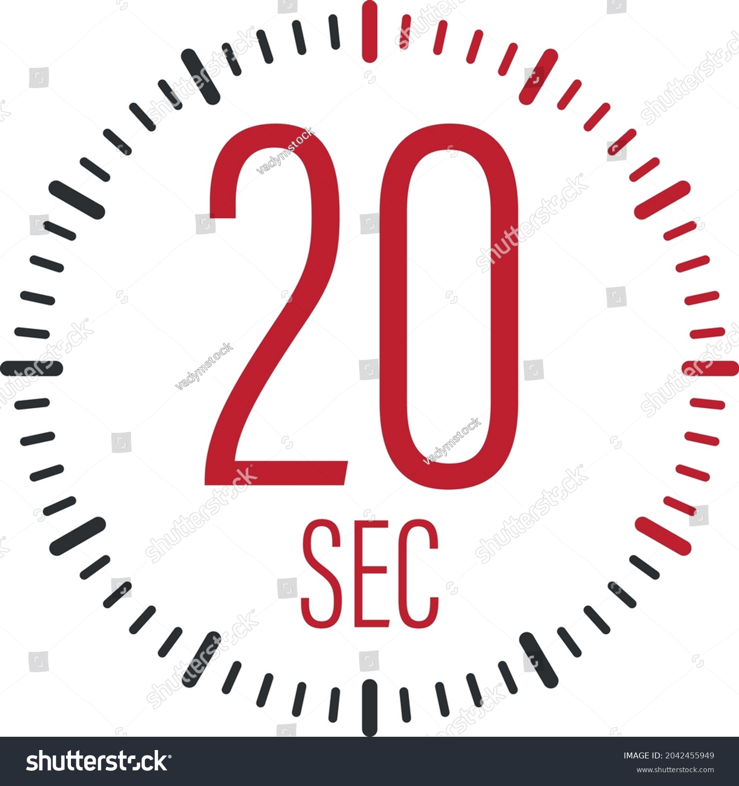 20 Second Timer Stopwatch Vector Icon Stock Vector (Royalty Free ...