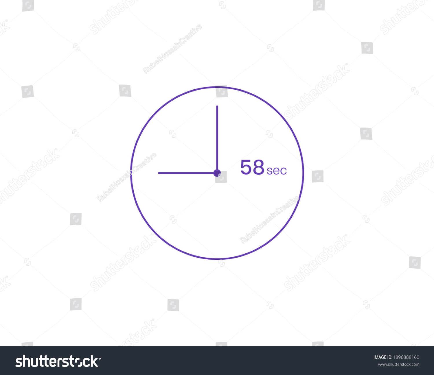 58 Seconds Timer 58 Sec Icon Stock Vector (Royalty Free) 1896888160