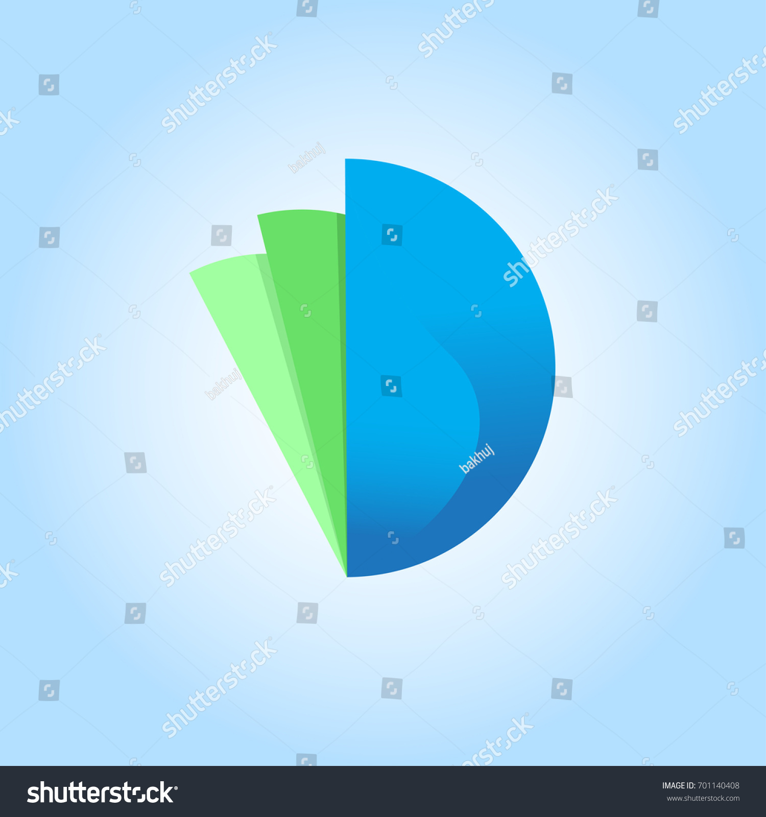 Semi Circle Logo Blue Vector Stock Vector (Royalty Free) 701140408