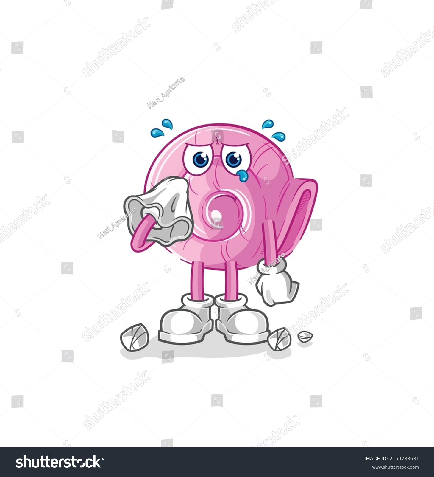 Shell Cry Tissue Cartoon Mascot Vector Stock Vector (Royalty Free ...