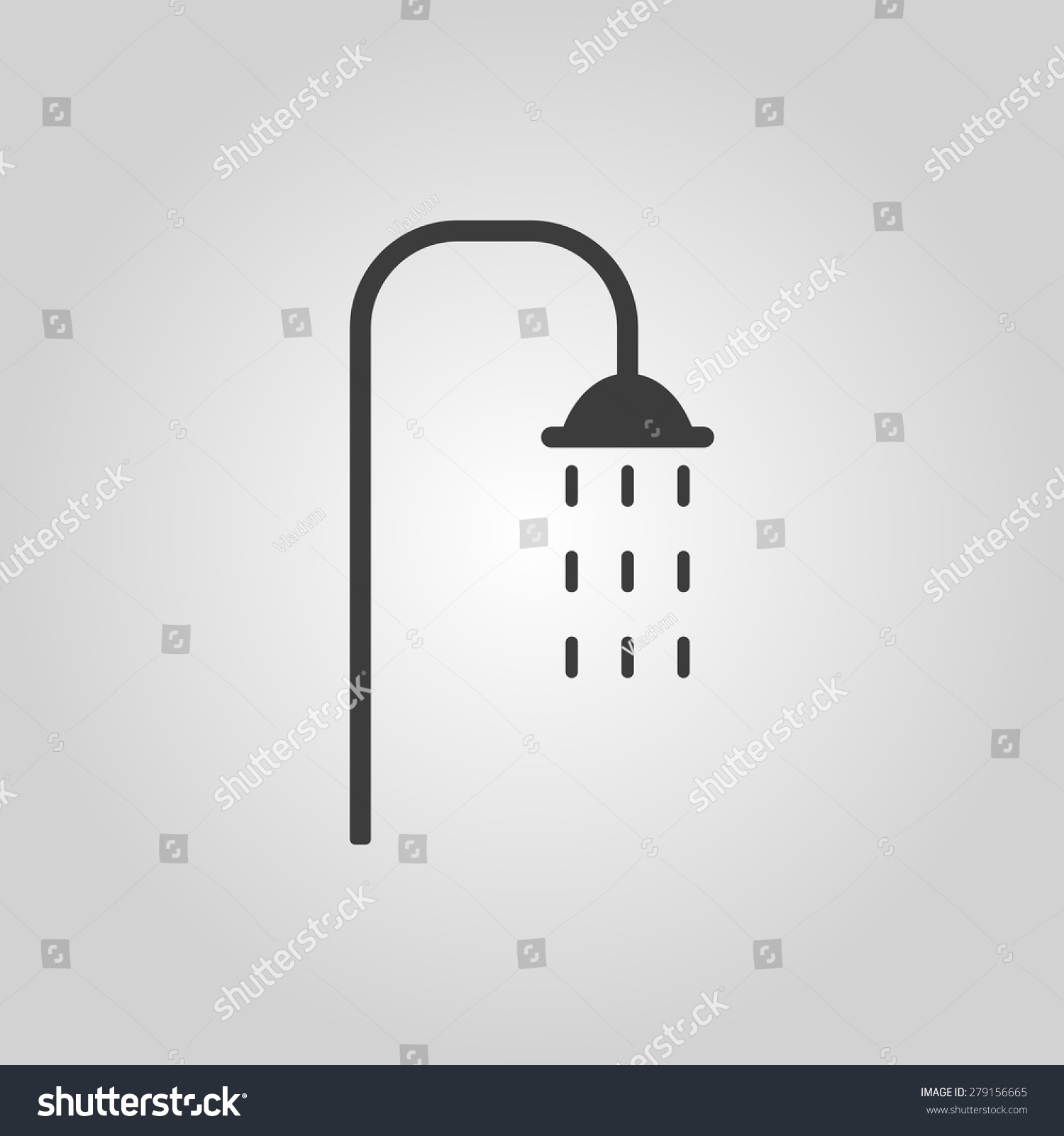 Shower Icon Bathroom Symbol Flat Vector Stock Vector Royalty Free