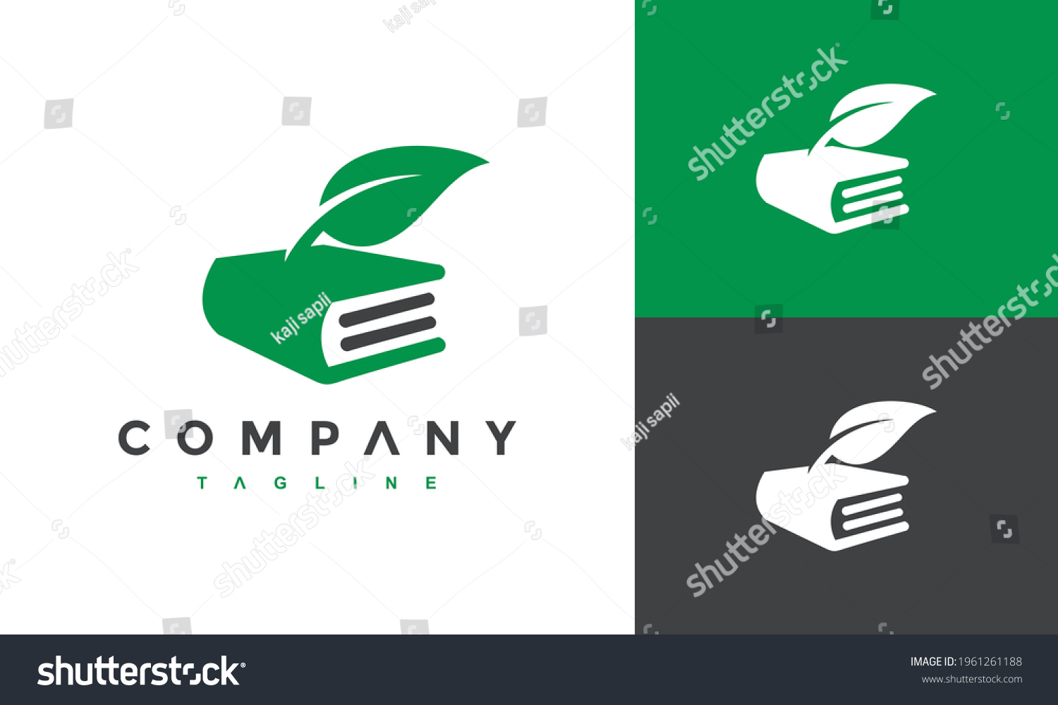 Simple Book Leaf Logo Stock Vector (Royalty Free) 1961261188 | Shutterstock