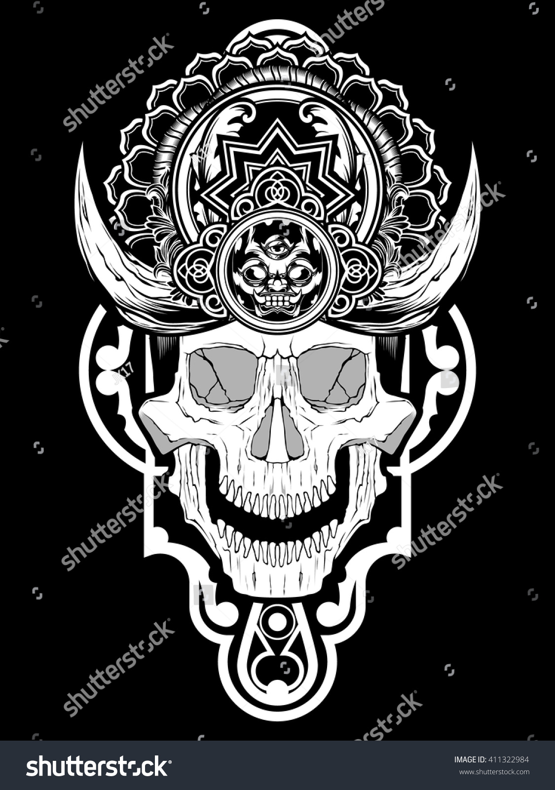 Skull Knight Stock Vector (Royalty Free) 411322984