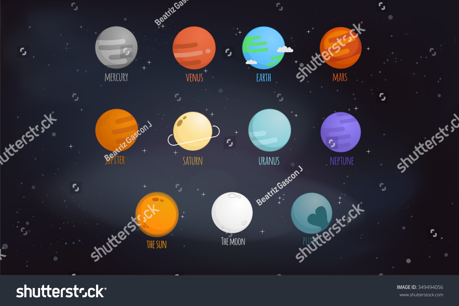 Solar System Vector Illustration Stock Vector (Royalty Free) 349494056 ...