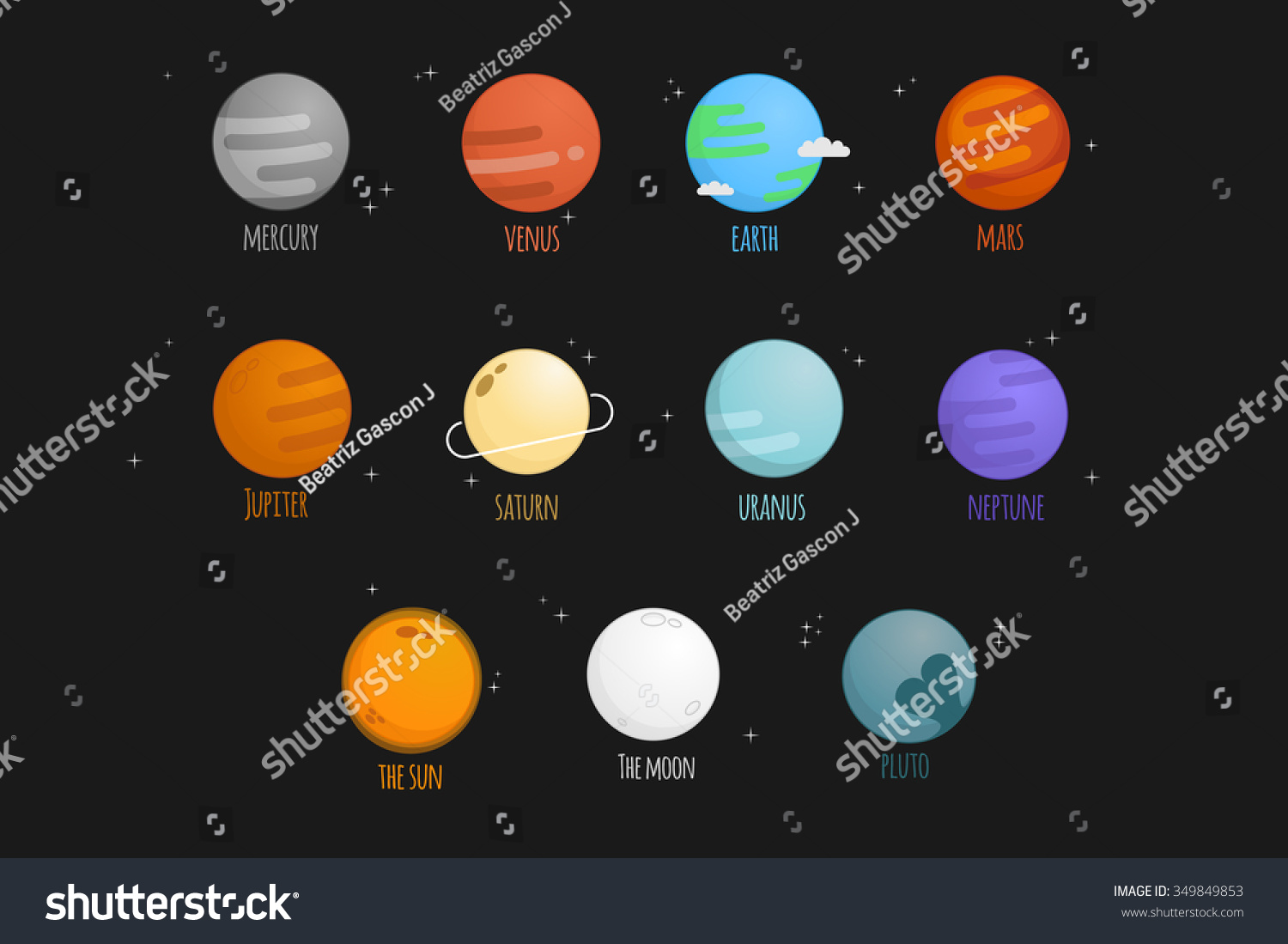 Solar System Vector Illustration 库存矢量图（免版税）349849853 | Shutterstock
