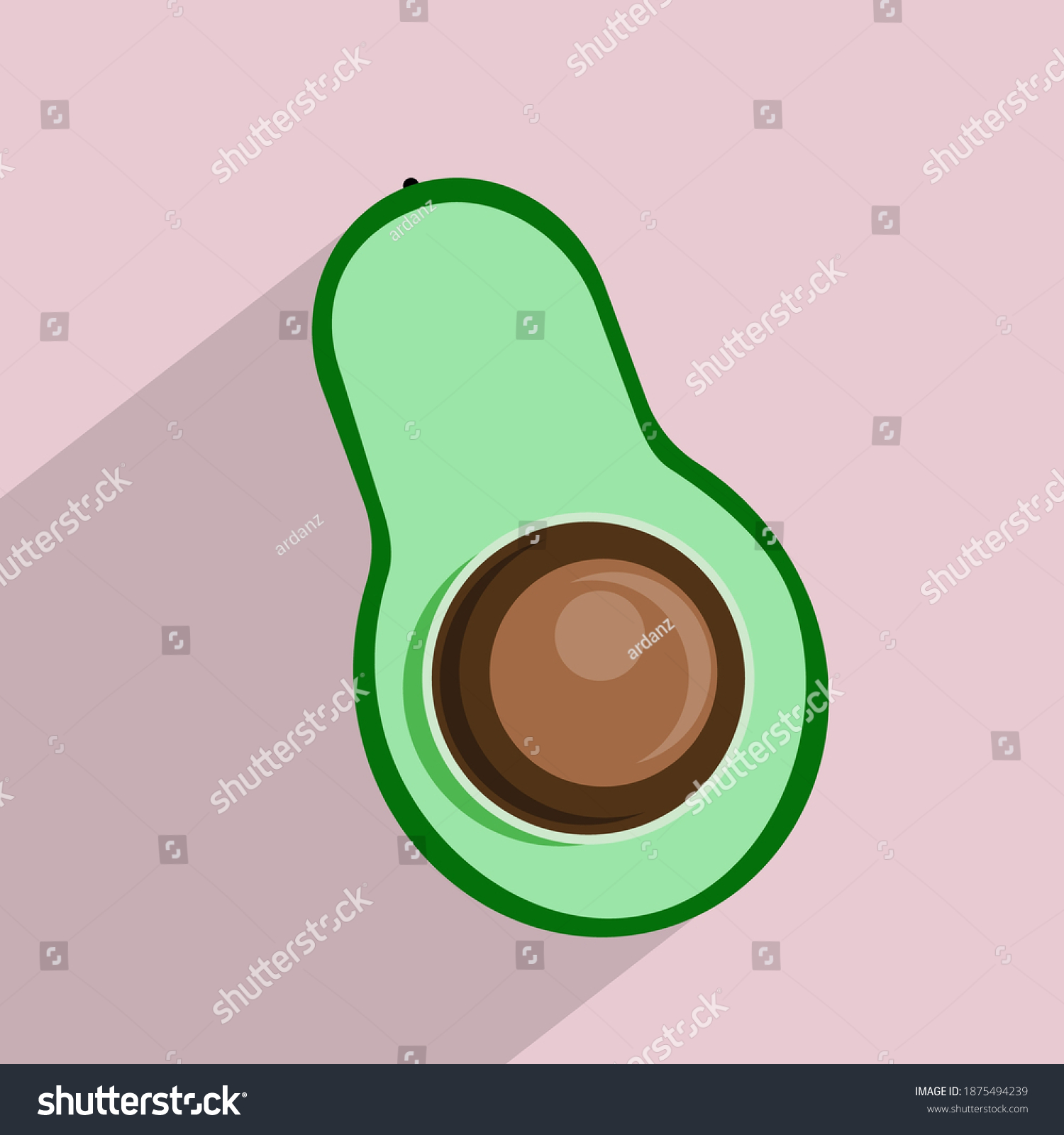Split Avocado Vector Design Isolated On Stock Vector (Royalty Free ...