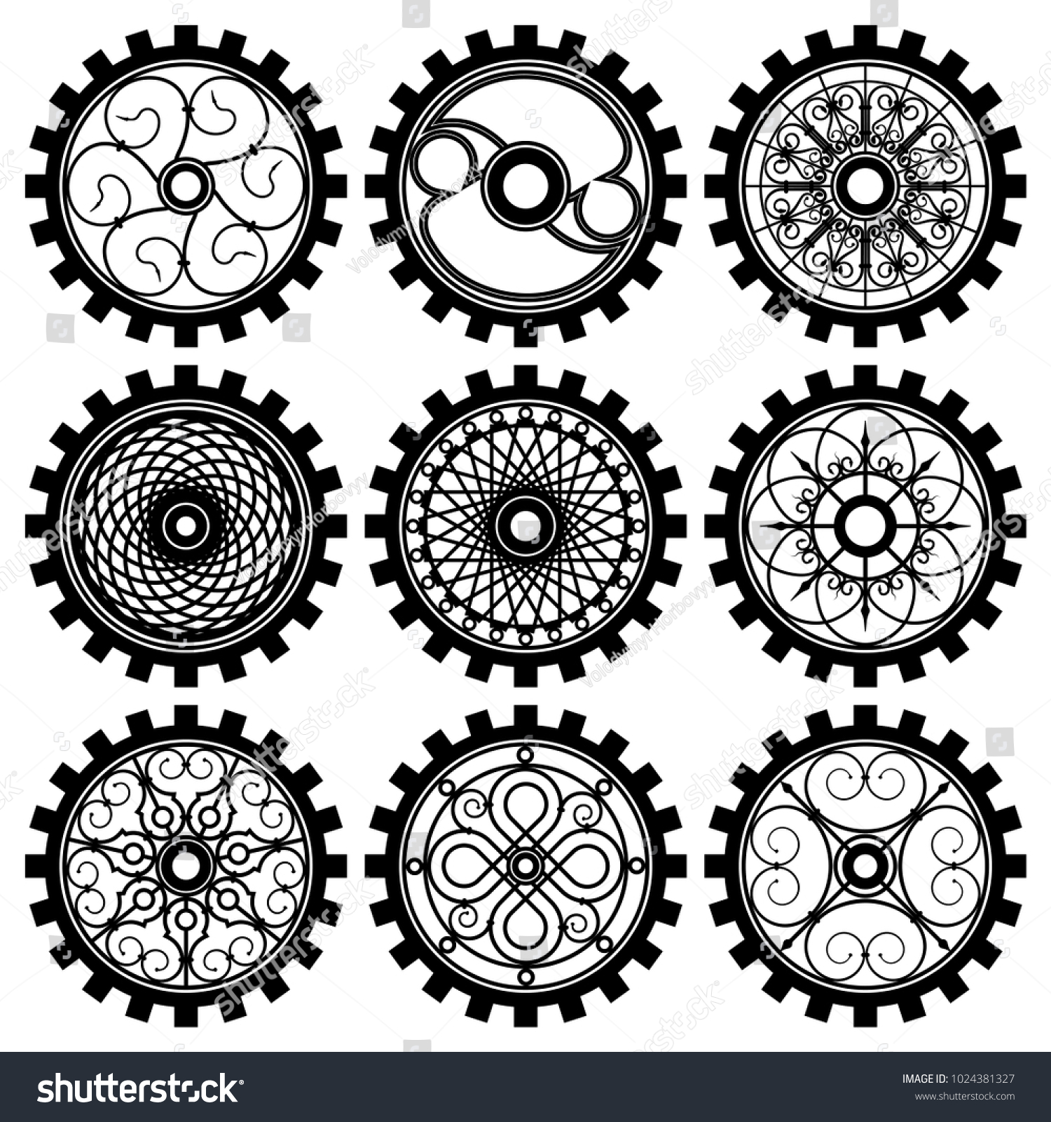 Steampunk Gears Stock Vector (Royalty Free) 1024381327