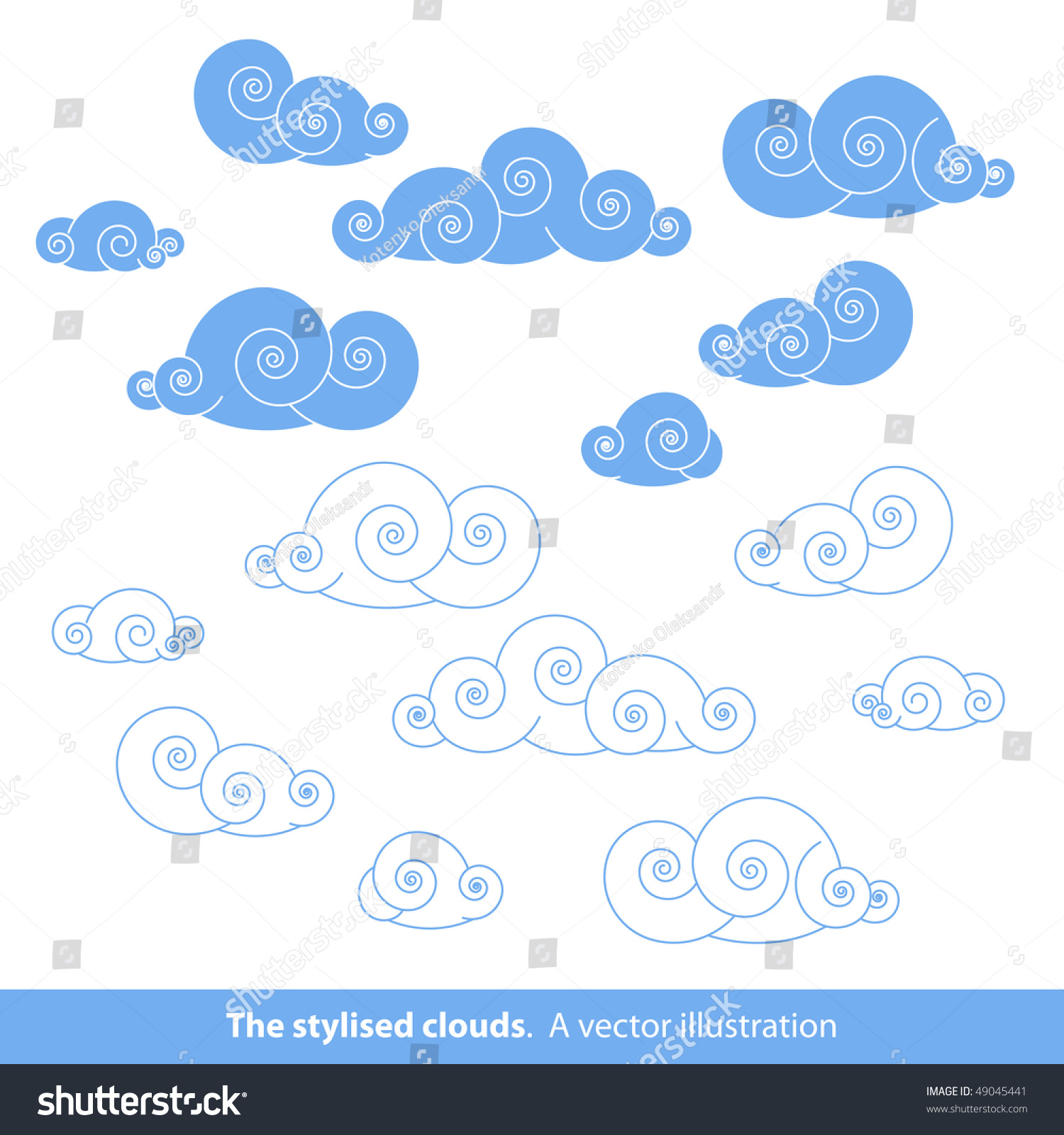 Stylised Clouds Vector Illustration Stock Vector (Royalty Free ...