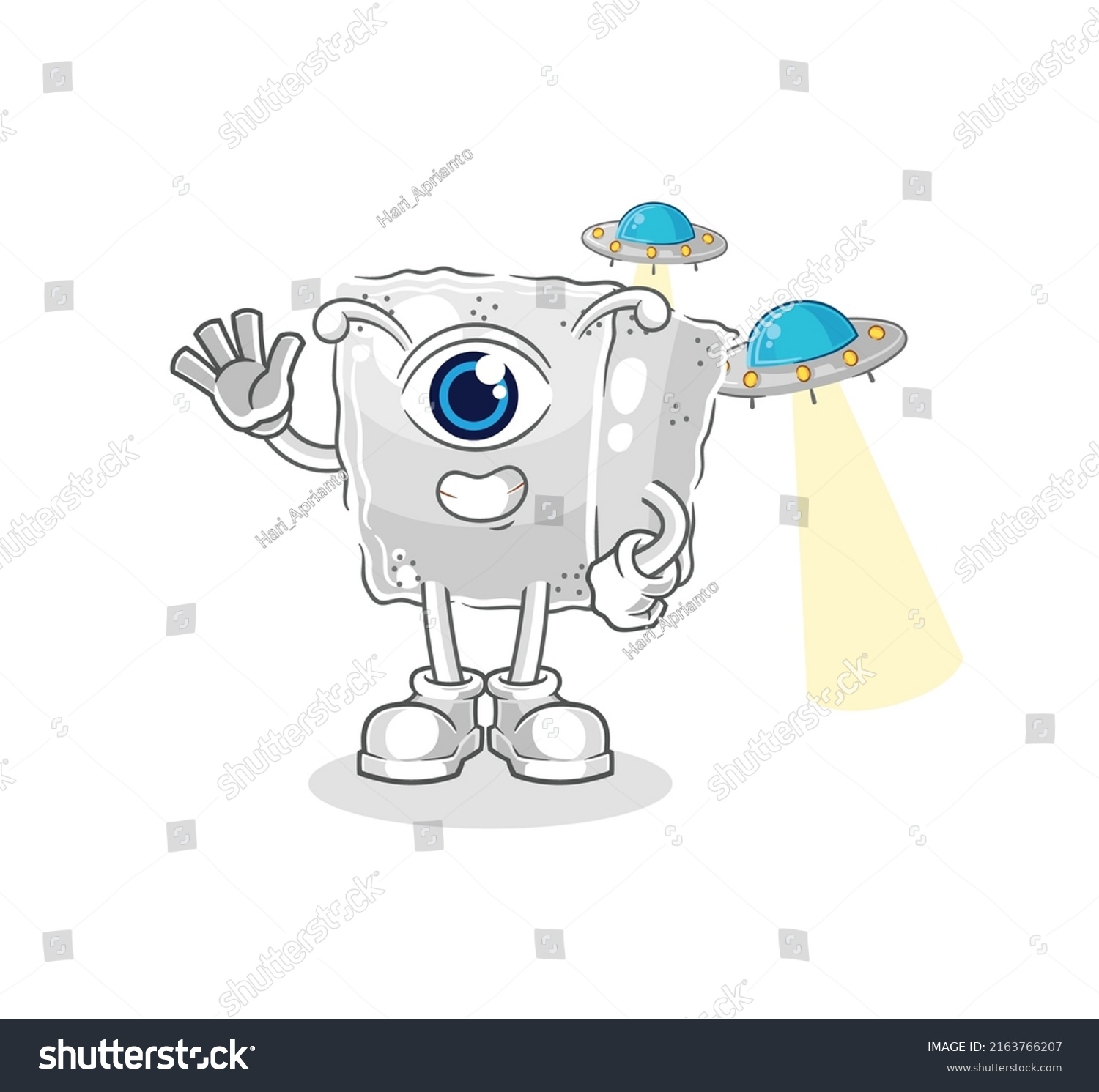 Sugar Cube Alien Cartoon Mascot Vector Stock Vector (Royalty Free ...