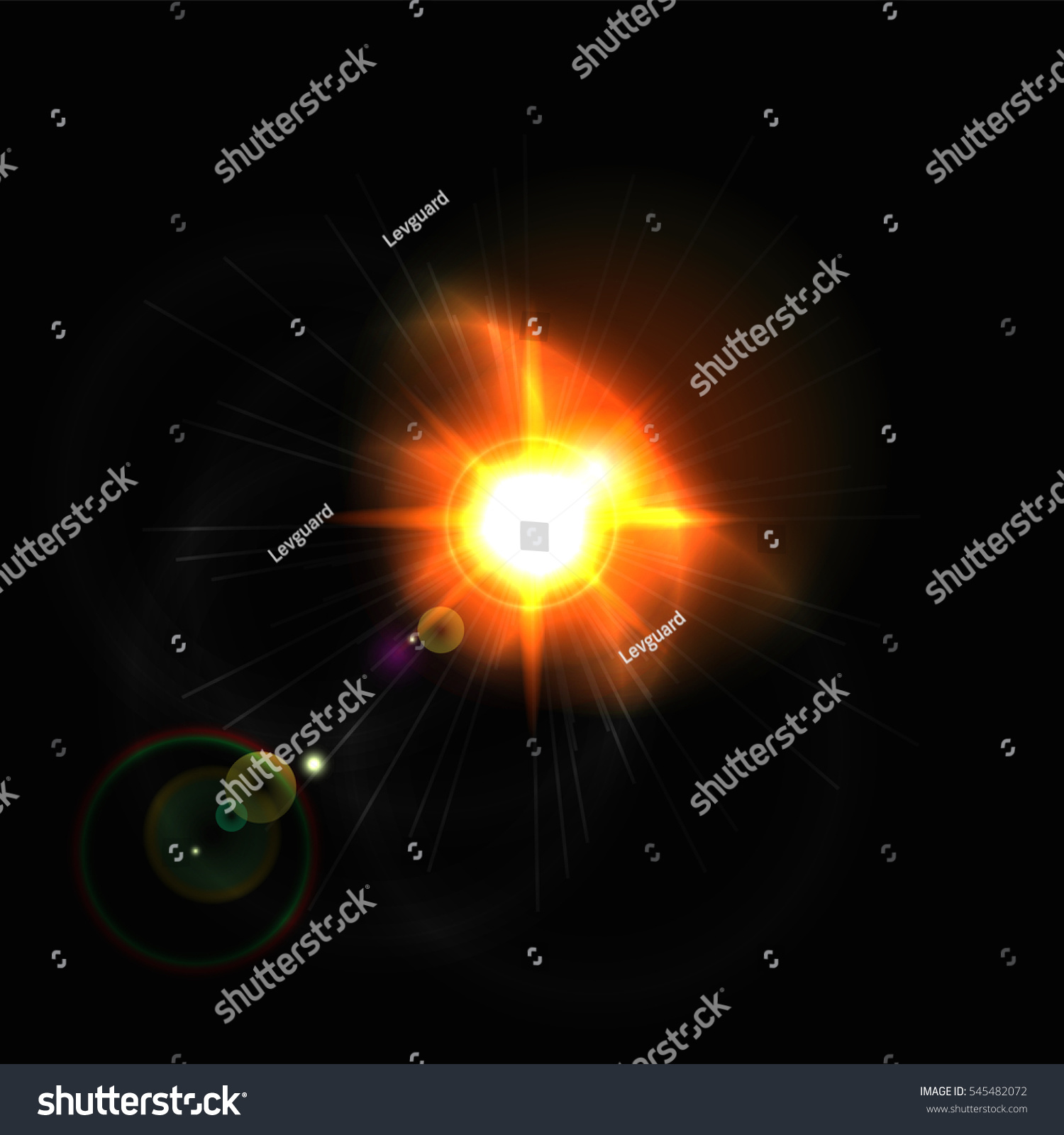 Sun Black Background Vector Illustration Stock Vector (Royalty Free ...