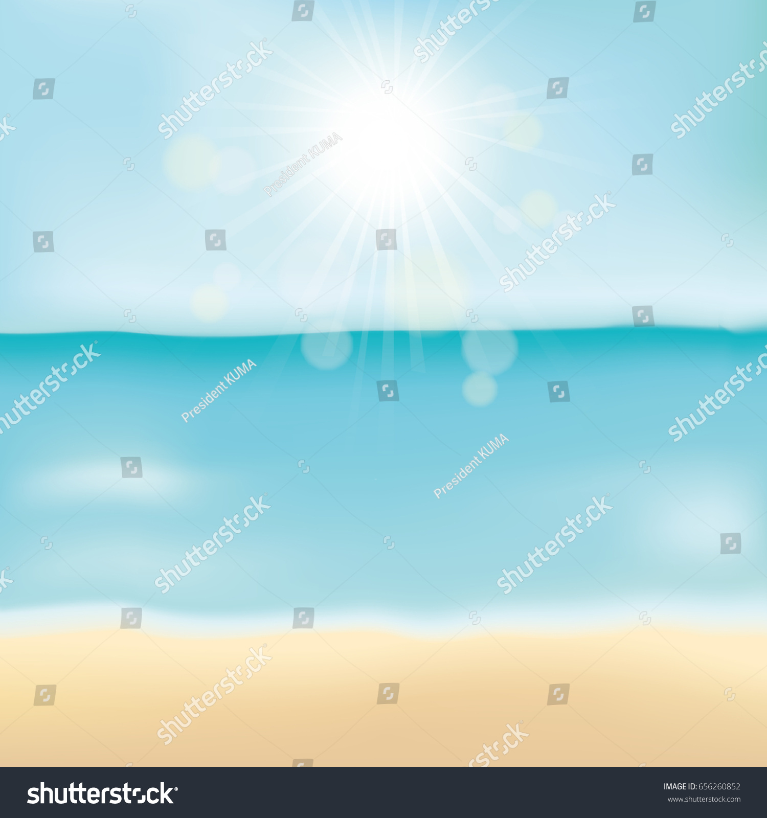 Sunny Beach Vector Background Stock Vector (Royalty Free) 656260852