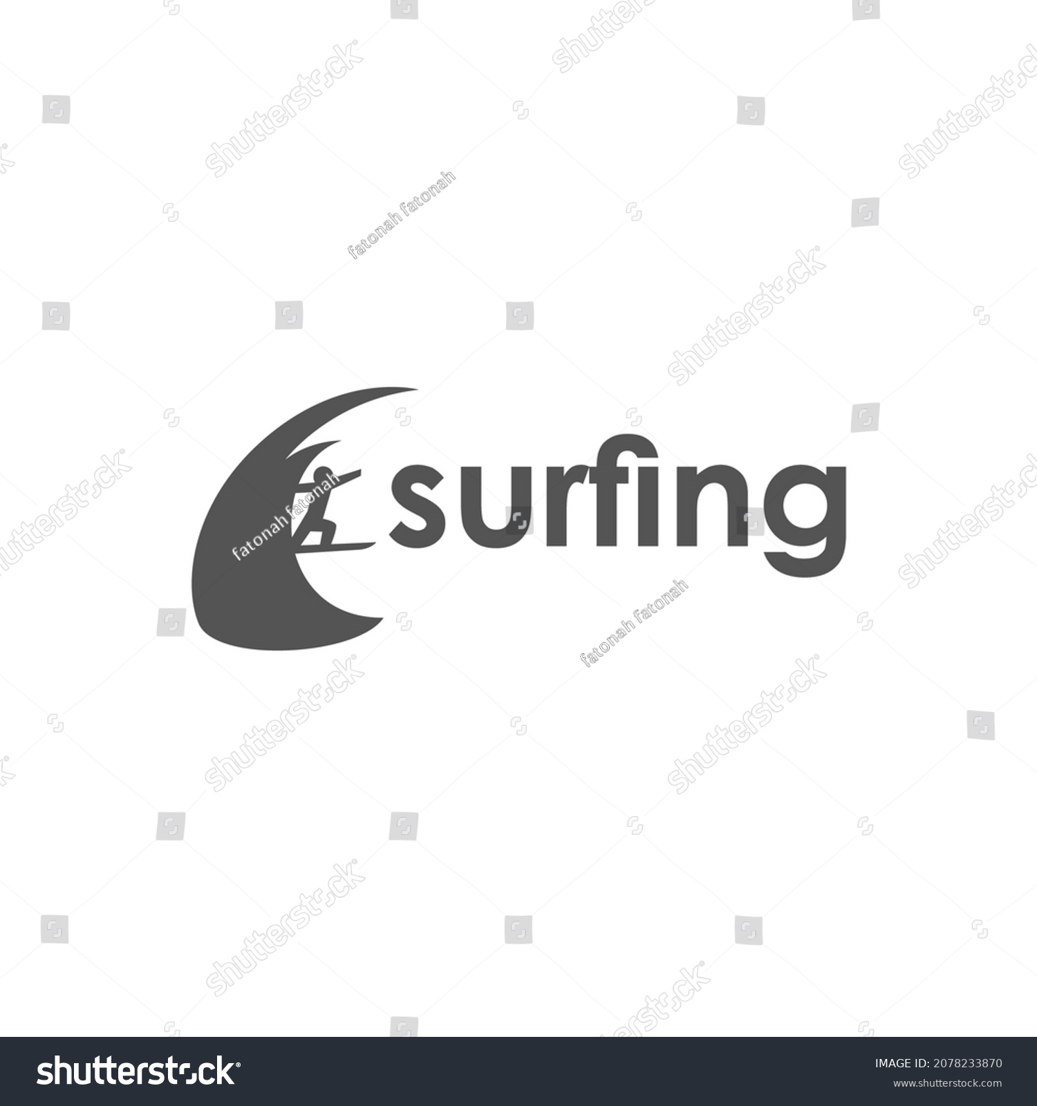 Surfing Logo Design Vector Stock Vector (Royalty Free) 2078233870 ...