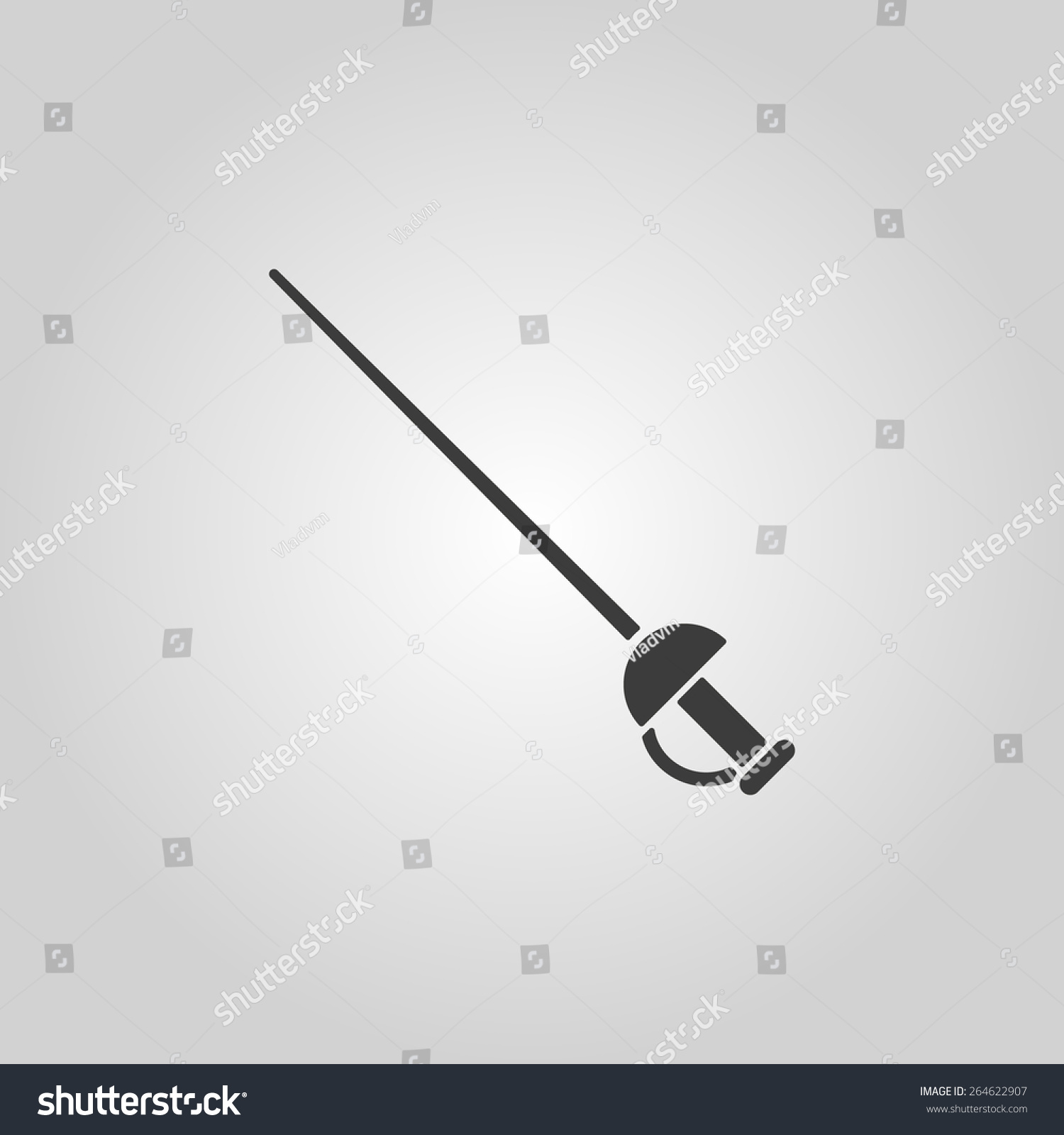Sword Icon Epee Symbol Flat Vector: เวกเตอร์สต็อก (ปลอดค่าลิขสิทธิ์ ...