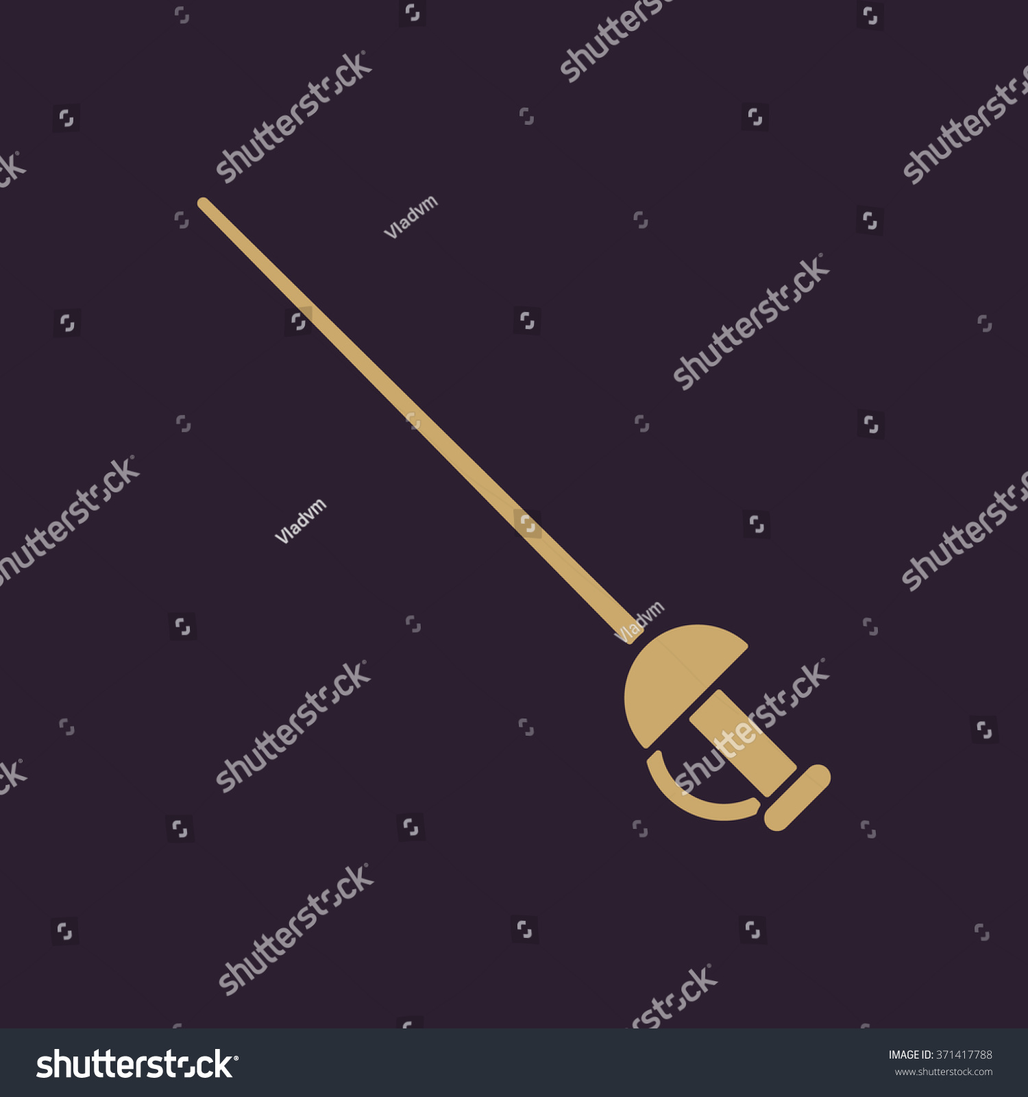 Sword Icon Epee Symbol Flat Vector: เวกเตอร์สต็อก (ปลอดค่าลิขสิทธิ์ ...