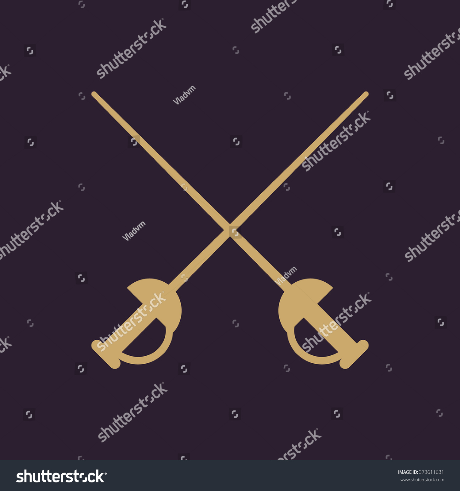 Vektor Stok Sword Icon Epee Symbol Flat Vector (Tanpa Royalti ...