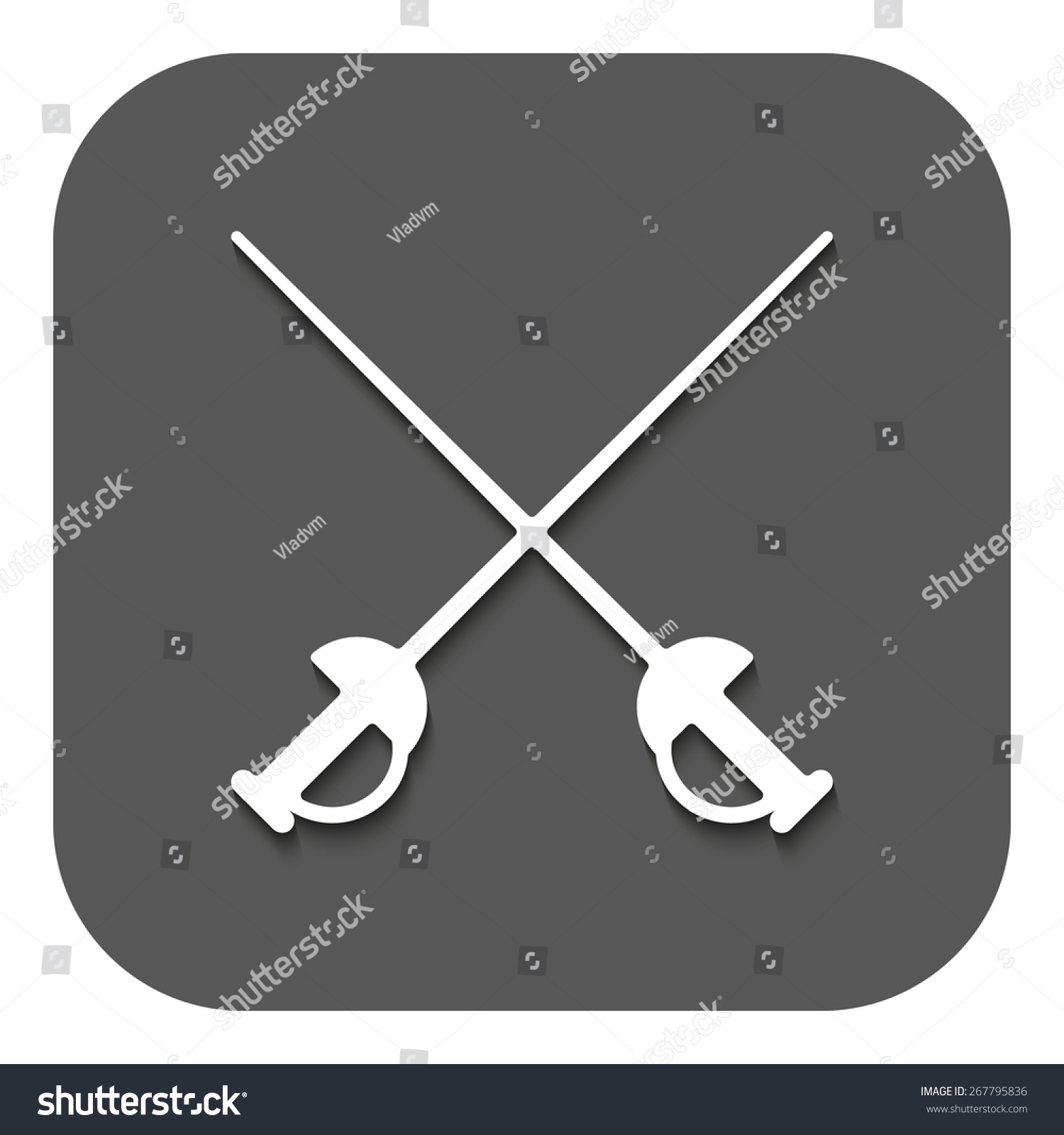 Sword Icon Epee Symbol Flat Vector 库存矢量图（免版税）267795836 | Shutterstock