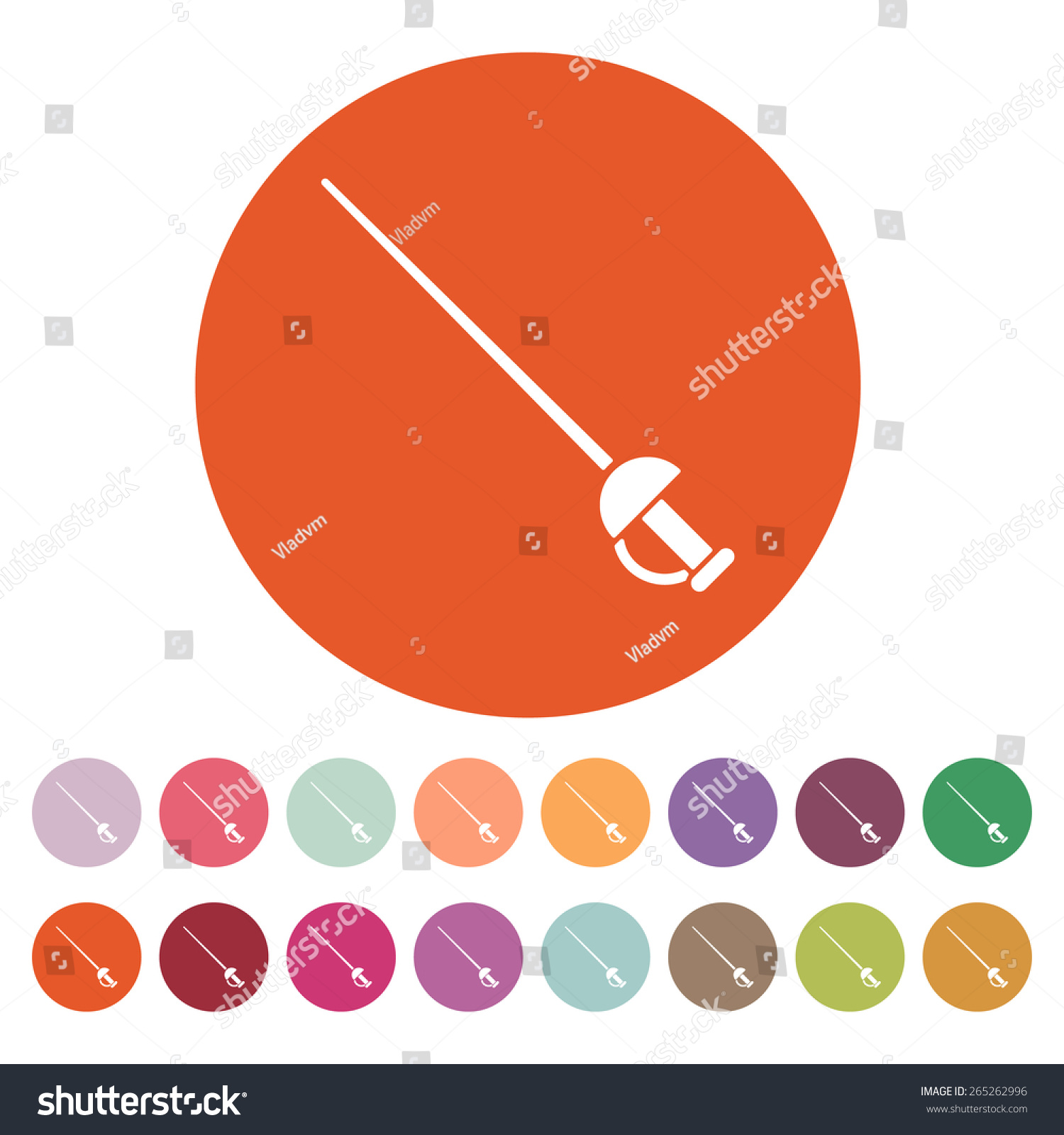 Sword Icon Epee Symbol Flat Vector: เวกเตอร์สต็อก (ปลอดค่าลิขสิทธิ์ ...