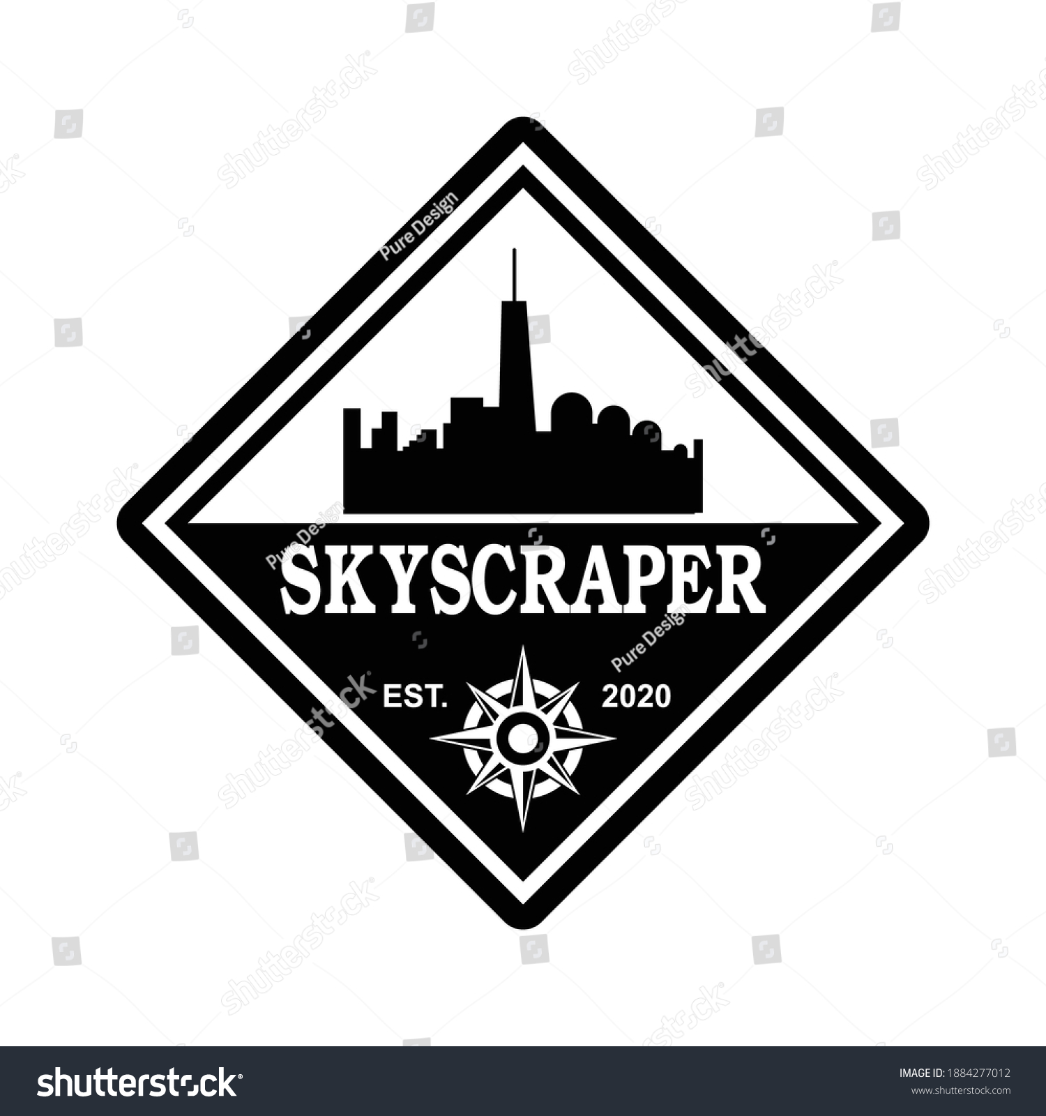 Tallest Skyscraper Vector Architecture Logo 库存矢量图（免版税）1884277012 ...