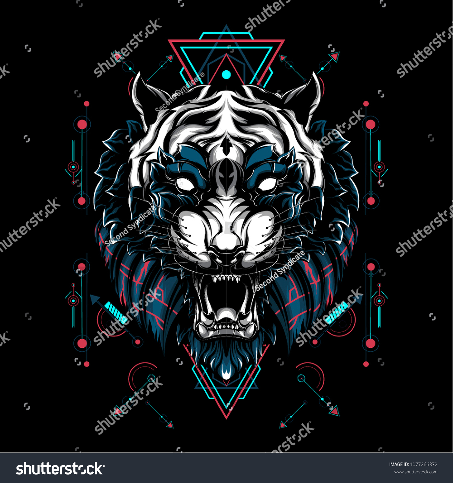 Tiger Sacred Geometry Stock Vector (Royalty Free) 1077266372 | Shutterstock