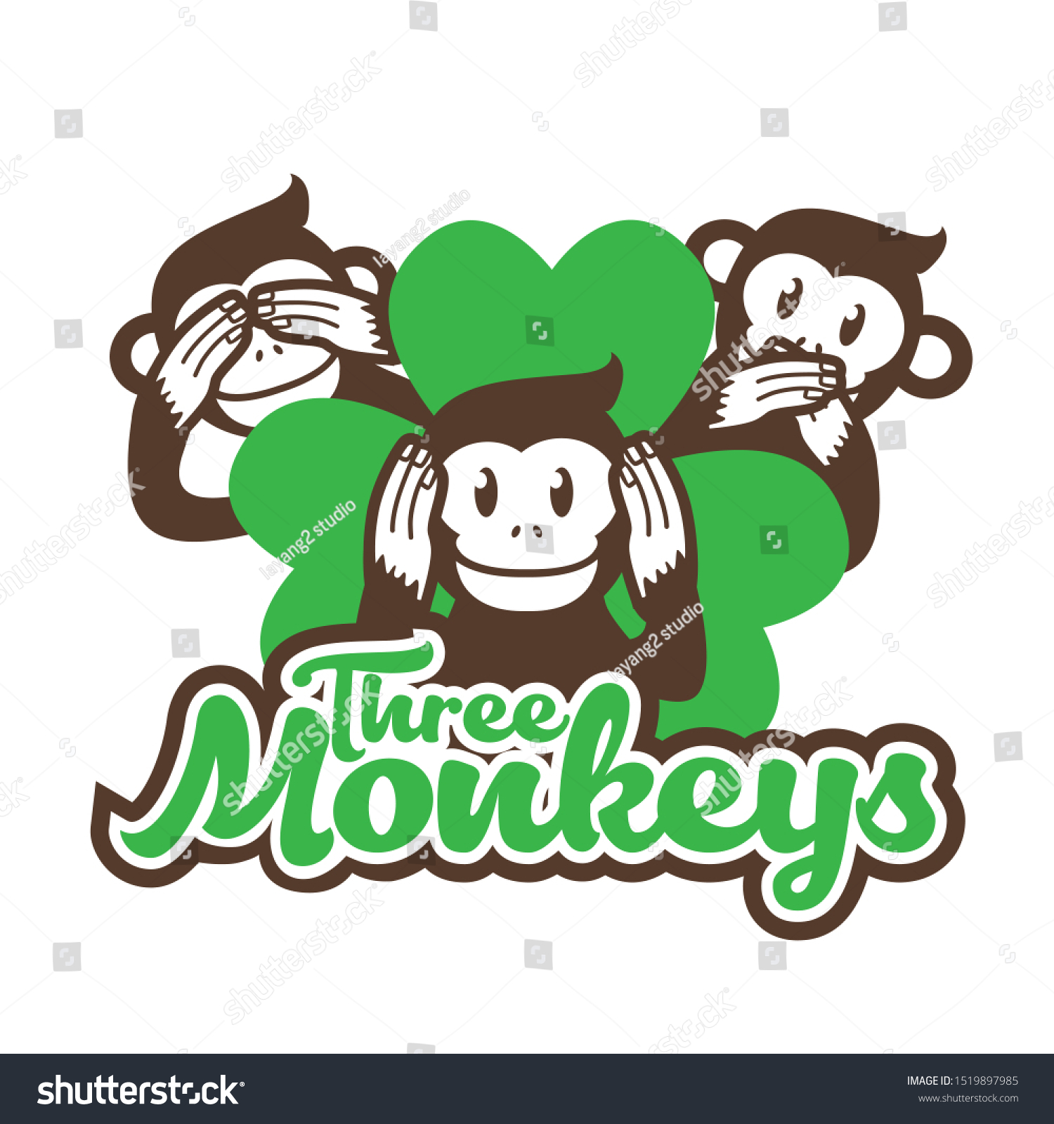 Tree Monkeys Logo Design Template Vector: เวกเตอร์สต็อก (ปลอดค่า ...
