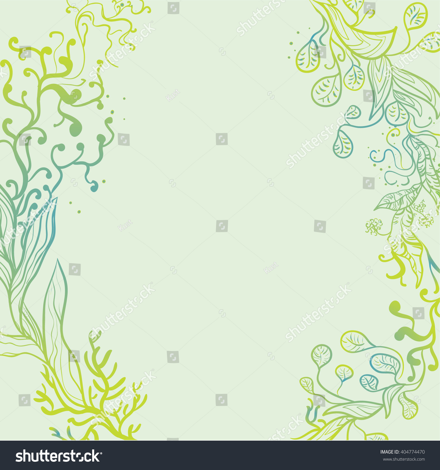 Vector Background Marine Algae Hand Drawing Stock Vector (Royalty Free ...