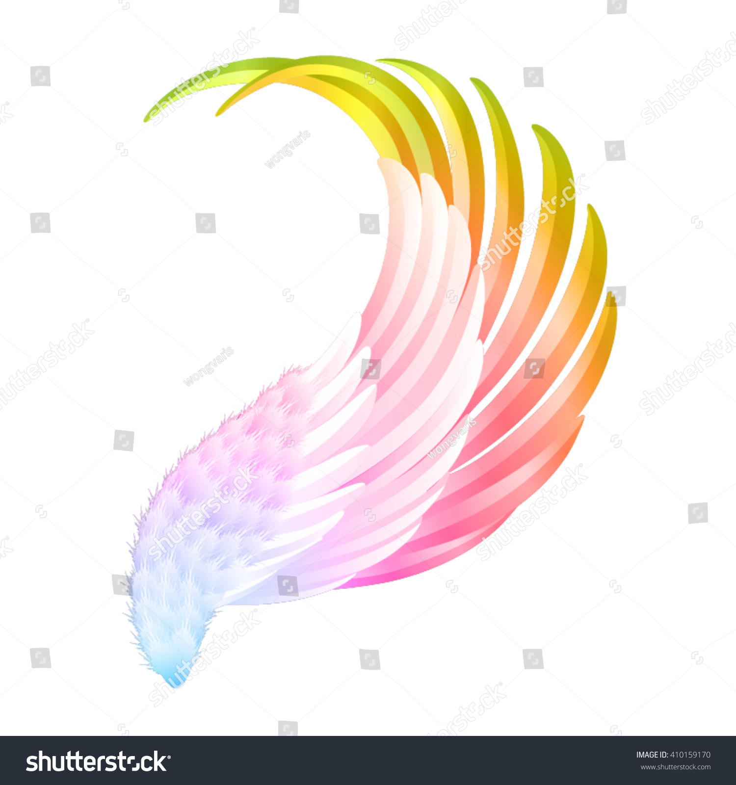 Vector Color Wings On White Background Stock Vector (Royalty Free ...