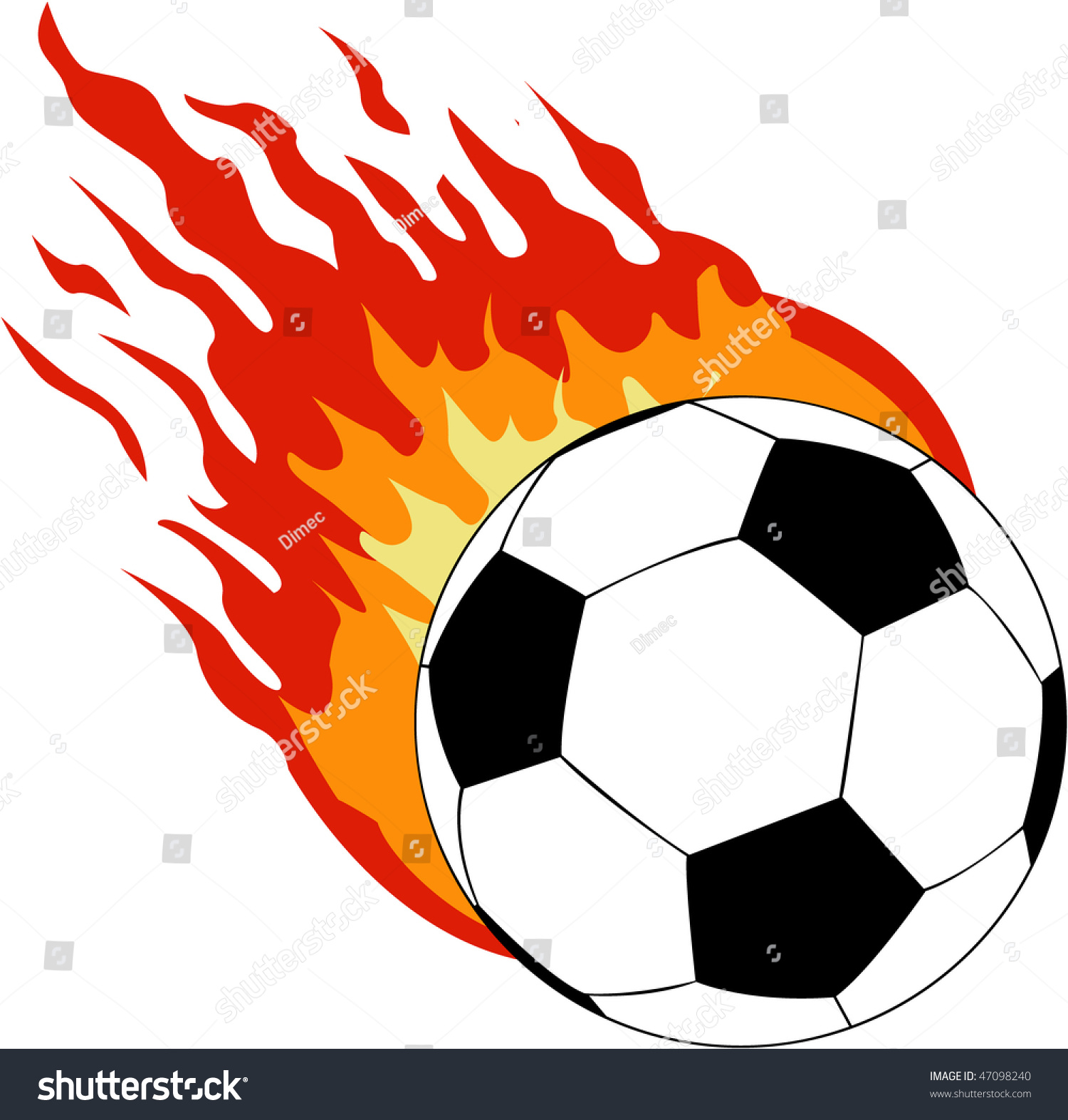 Vector Soccer Ball Fire Stock Vector (Royalty Free) 47098240 - Shutterstock