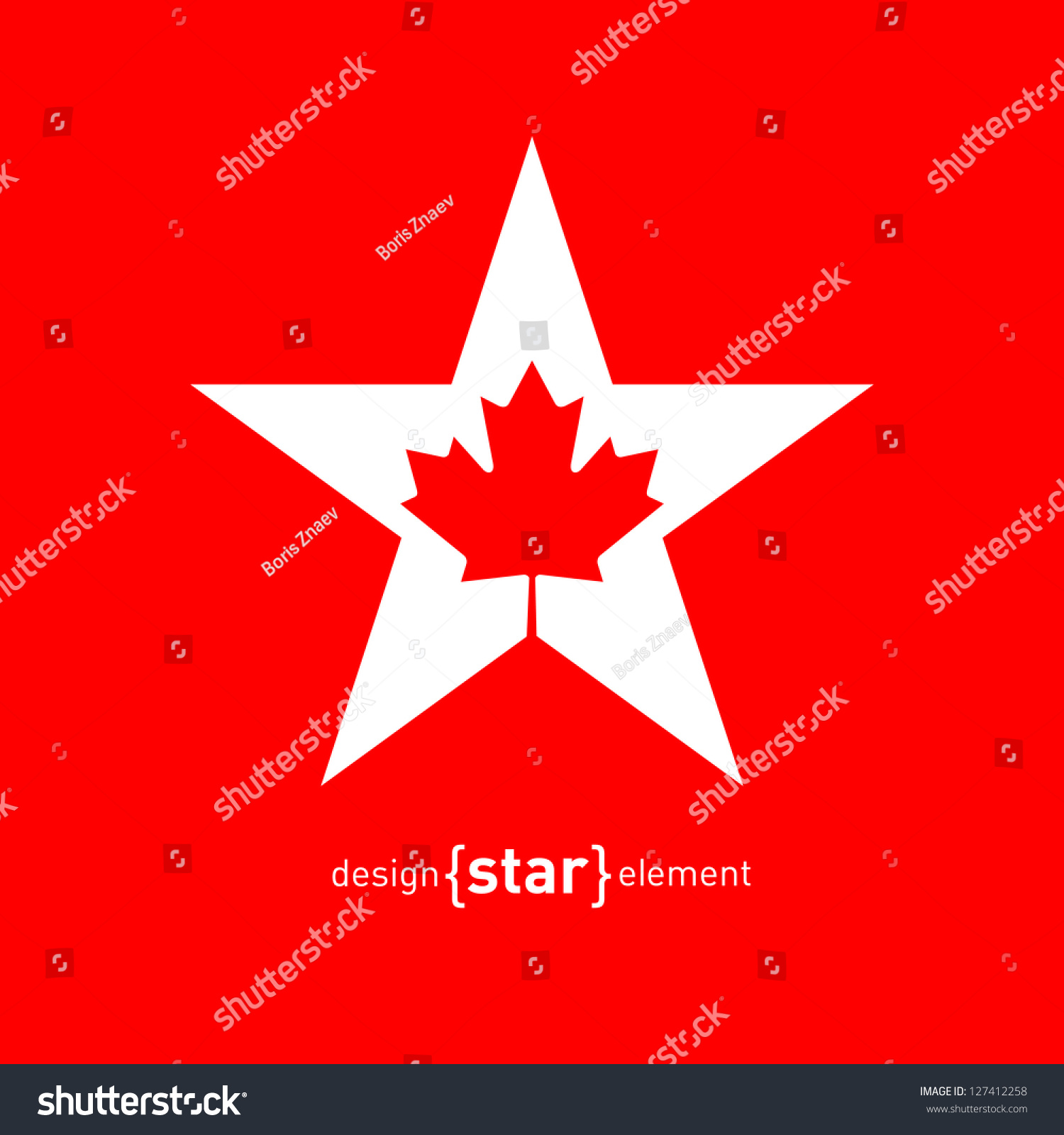 Vector Star Canadian Maple Leaf Stock Vector (Royalty Free) 127412258